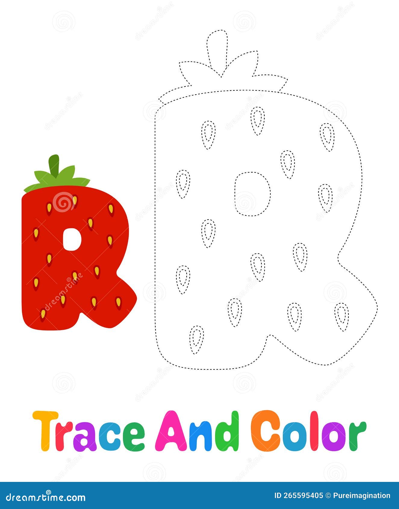 Alphabet R Tracing Worksheet for Kids Stock Vector - Illustration of ...