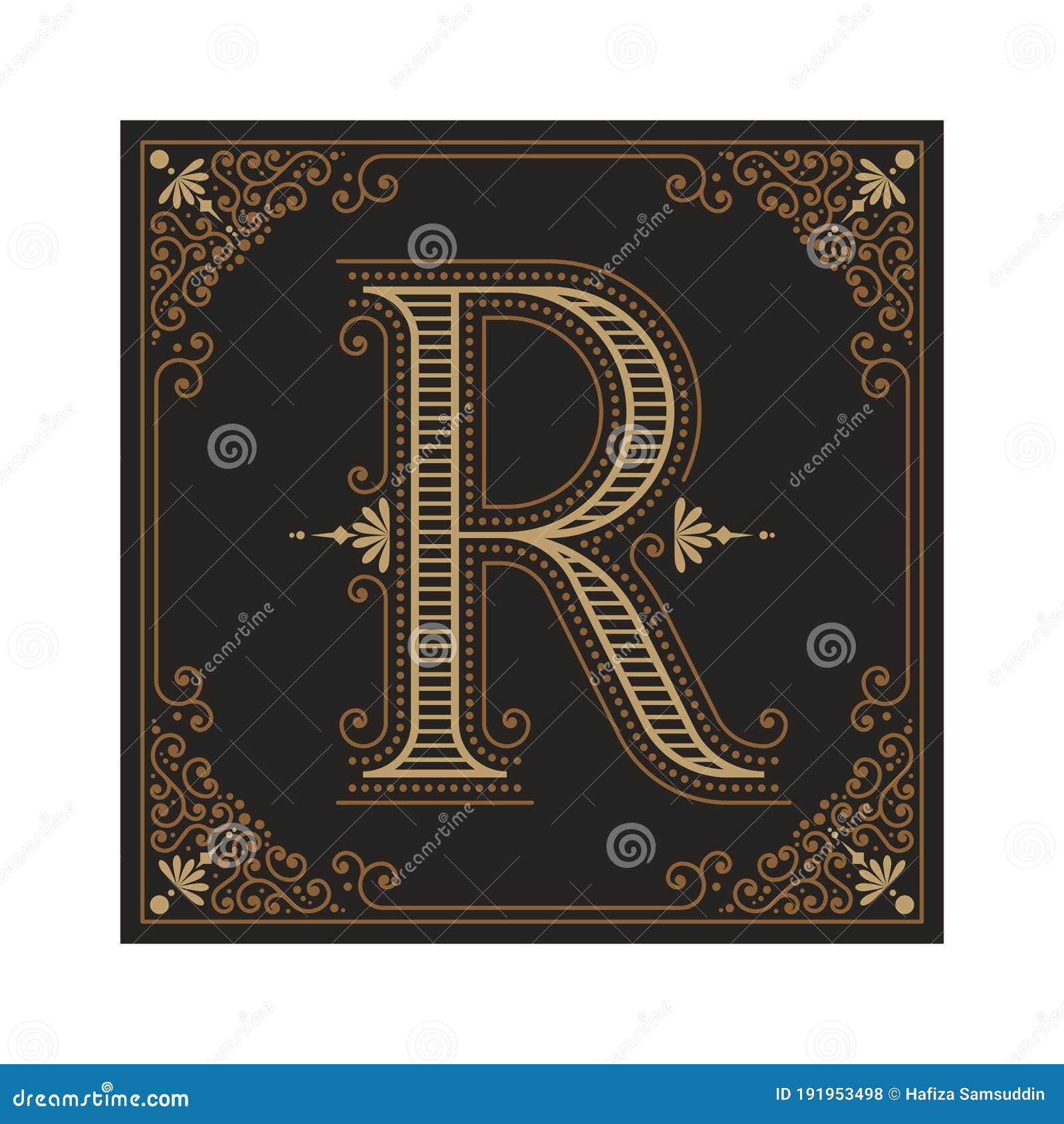 Alphabet R. Vector Illustration Decorative Design Stock Vector ...