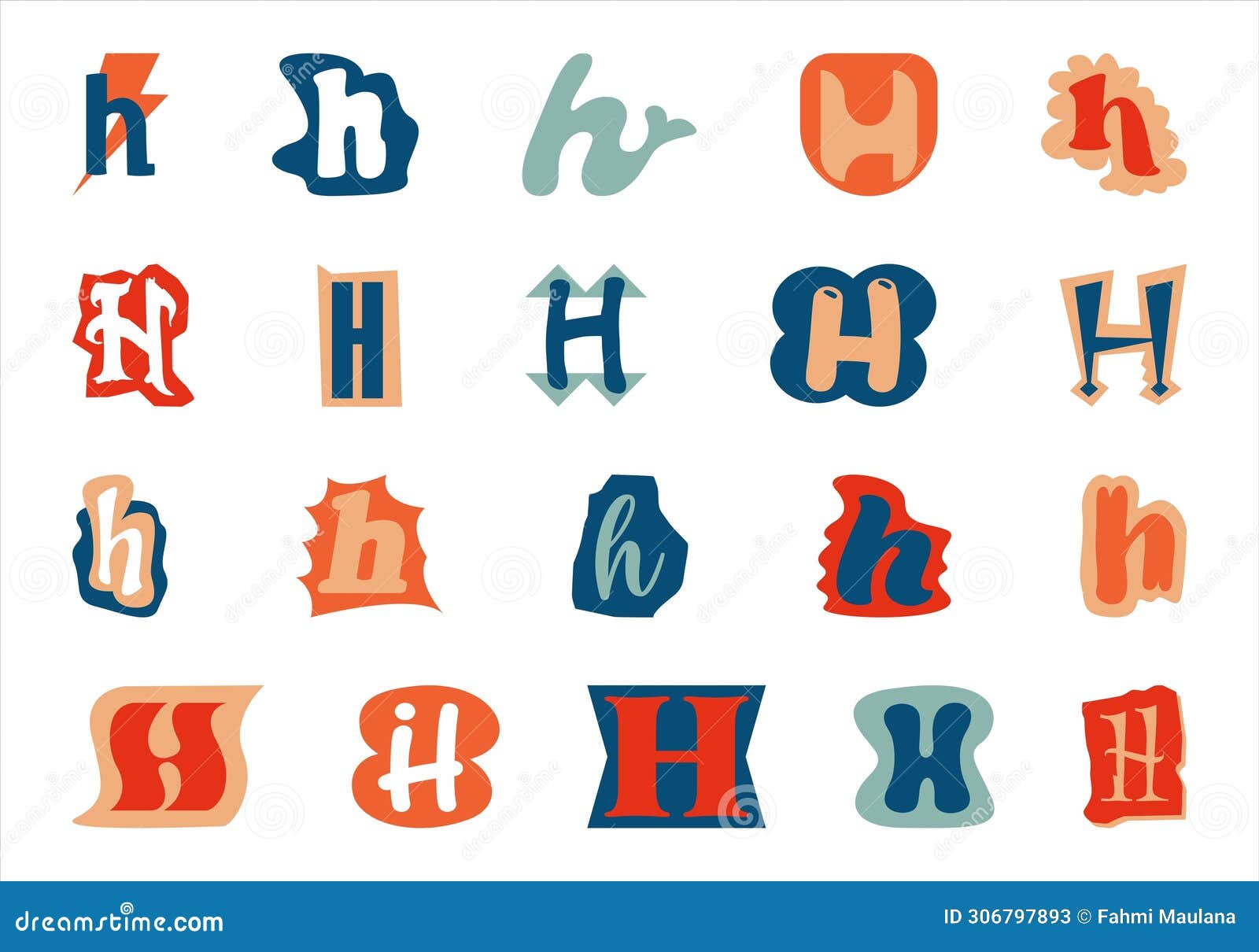 Alphabet Ransom Note H Collection Stock Vector - Illustration of paper ...