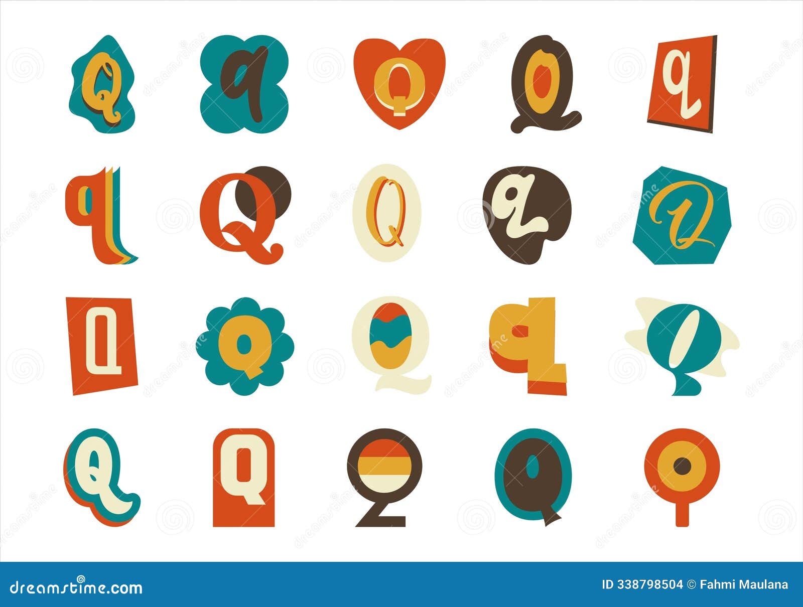 Alphabet Ransom Note Q Element Set Stock Vector - Illustration of ...