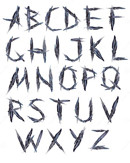 Alphabet raven feather stock illustration. Illustration of feather ...