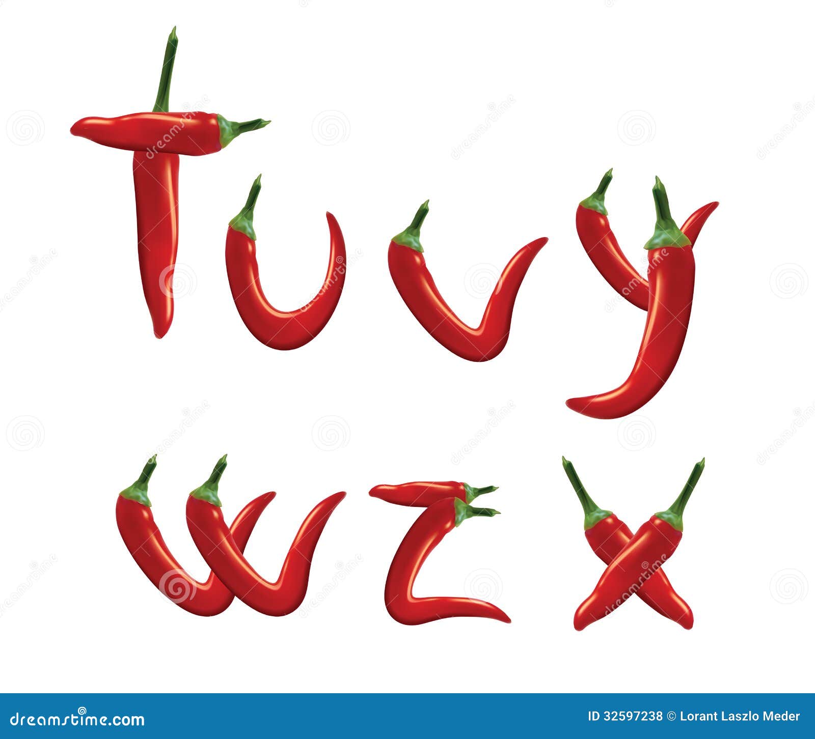 Alphabet, Red Hot Chilli Peppers. Stock Vector - Illustration of chilli ...
