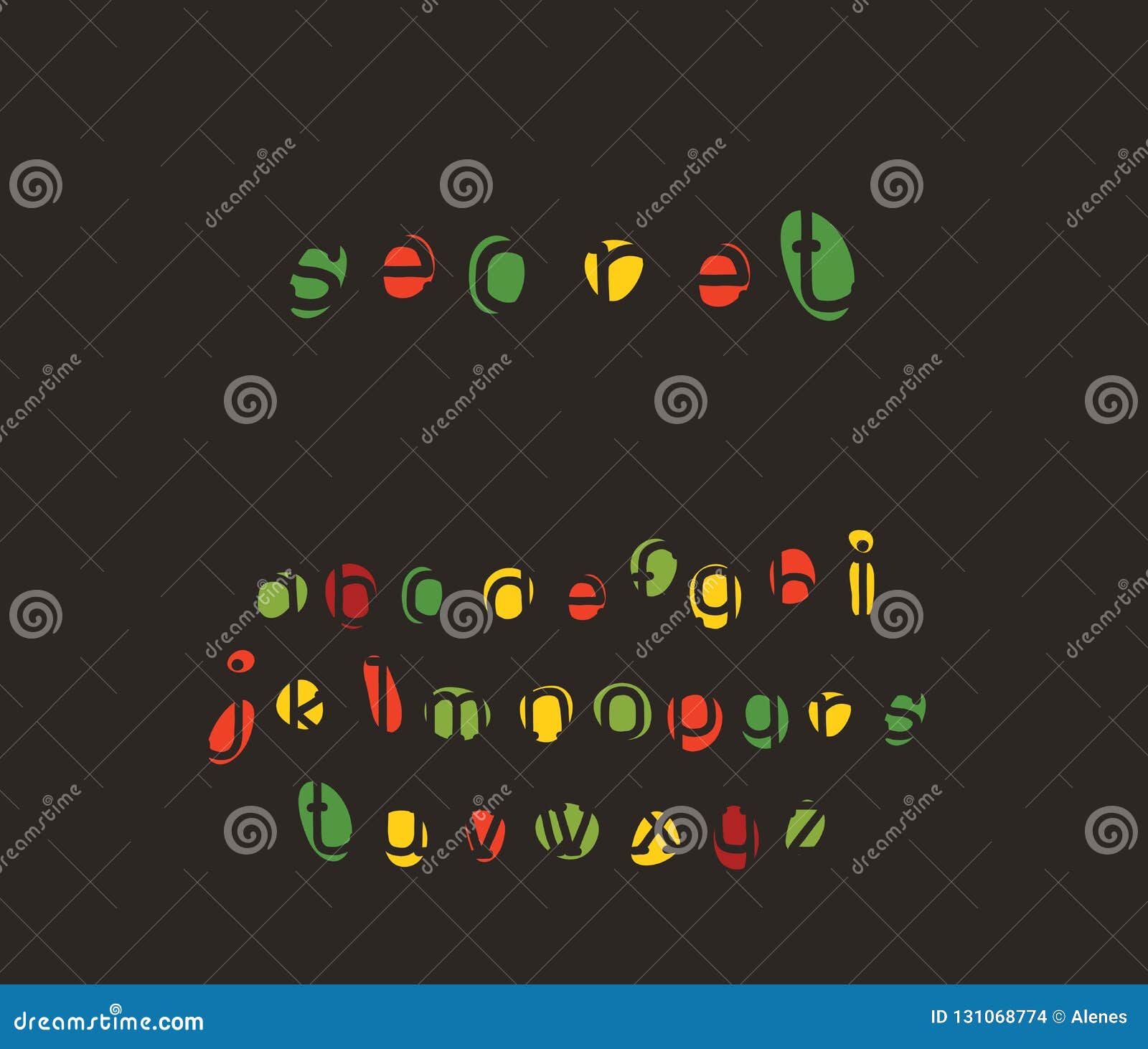 Alphabet Retro Design. Lowercase Letters, Serif Font. EPS 10 Stock ...