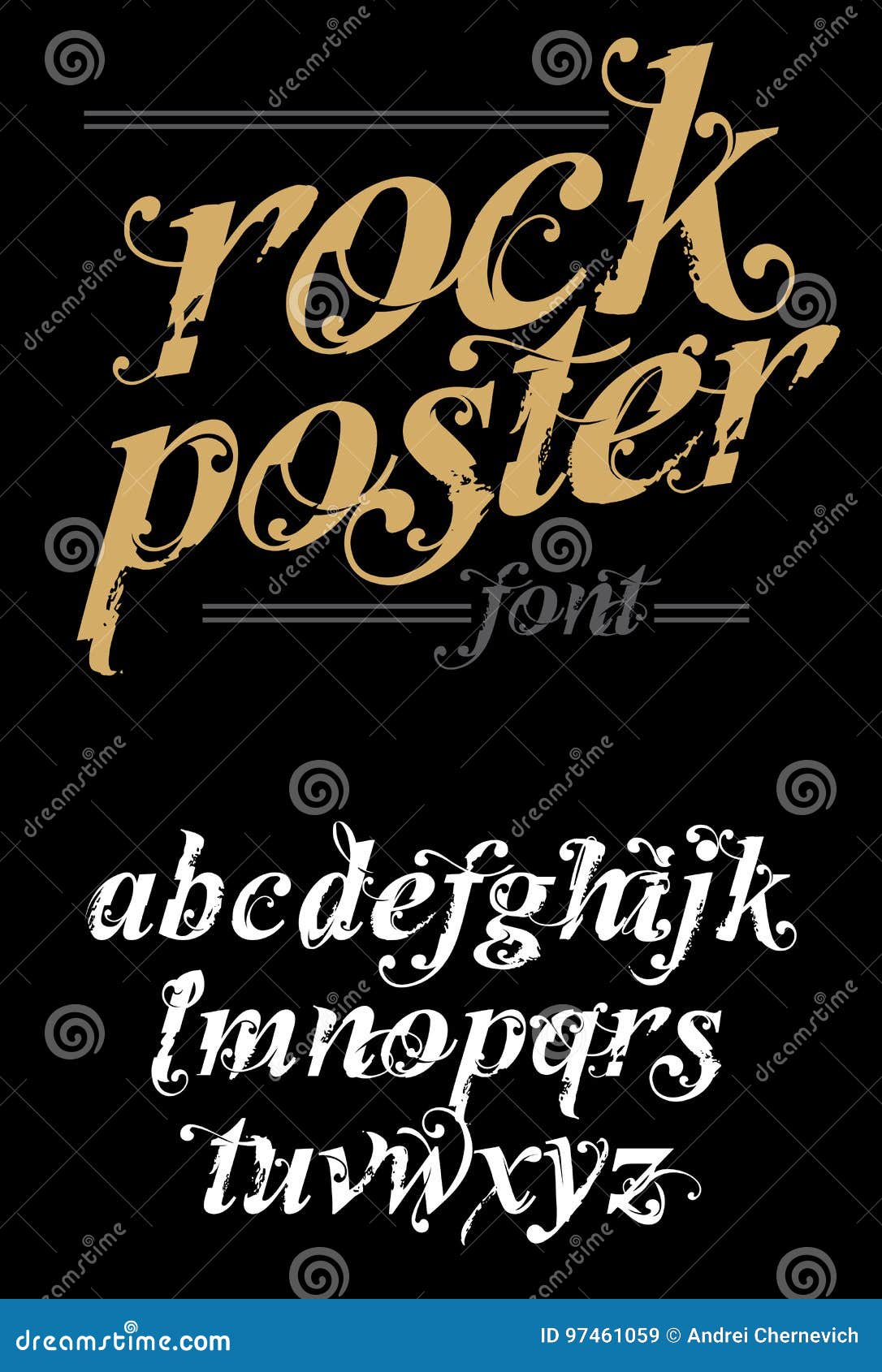 Alphabet for Rock poster stock vector. Illustration of headline - 97461059