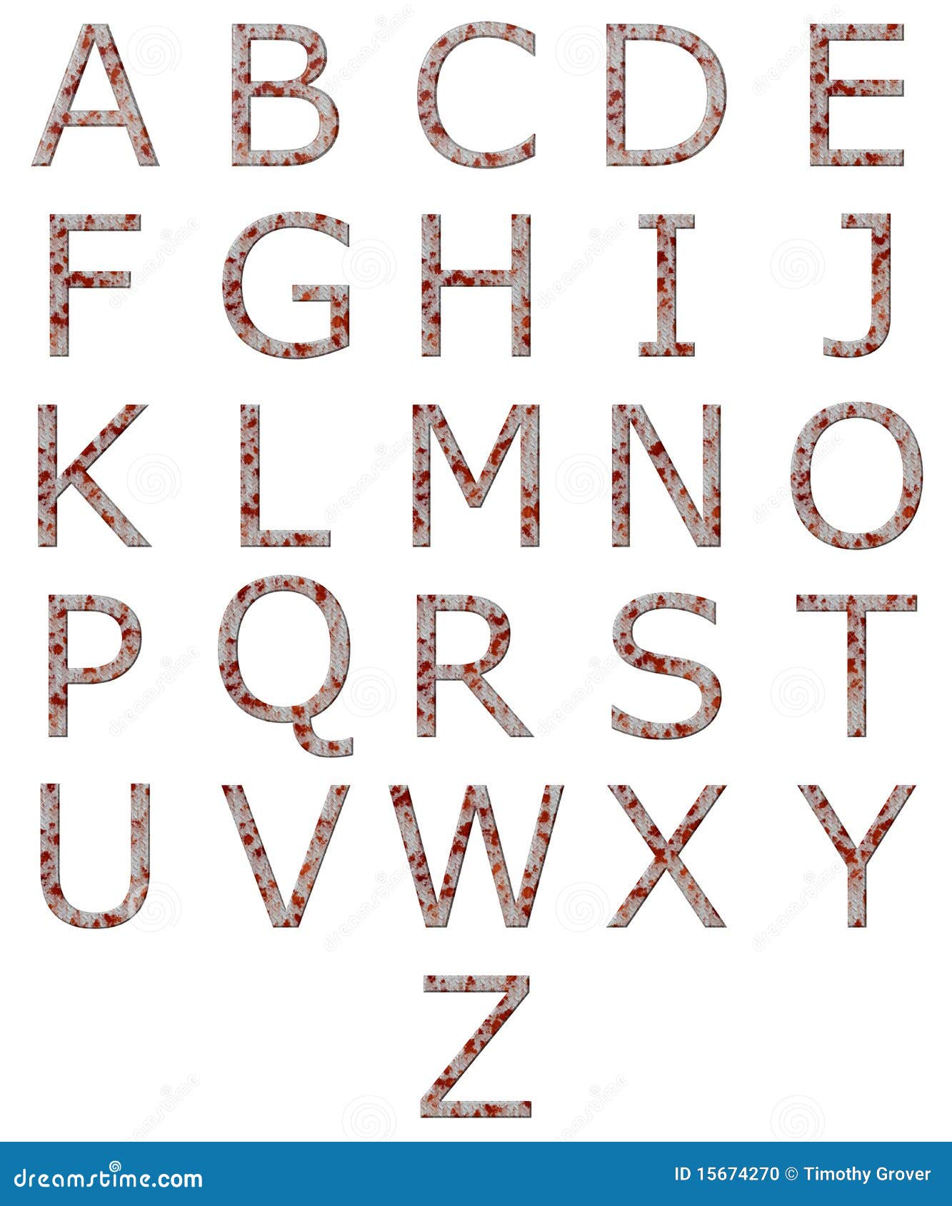 Alphabet In Rust Picture. Image: 15674270