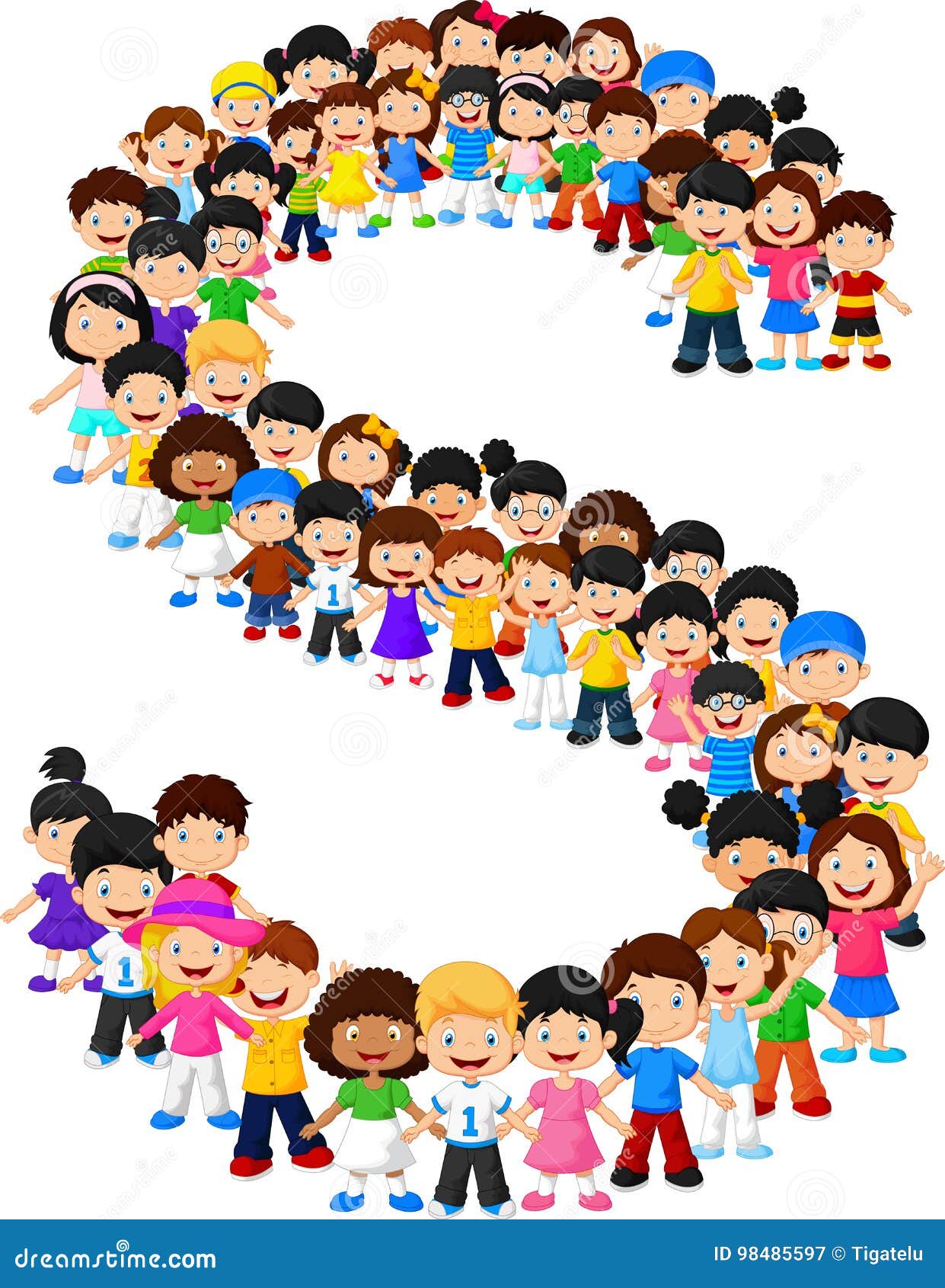 Alphabet S De Forme De Petits Enfants Illustration de Vecteur ...