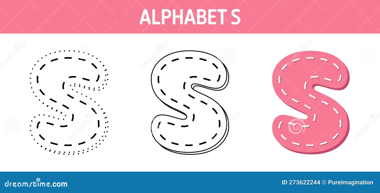 Alphabet S Tracing and Coloring Worksheet for Kids Stock Vector ...