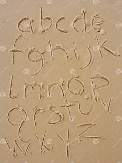 The Alphabet in sand stock photo. Image of numbers, lowercase - 993458