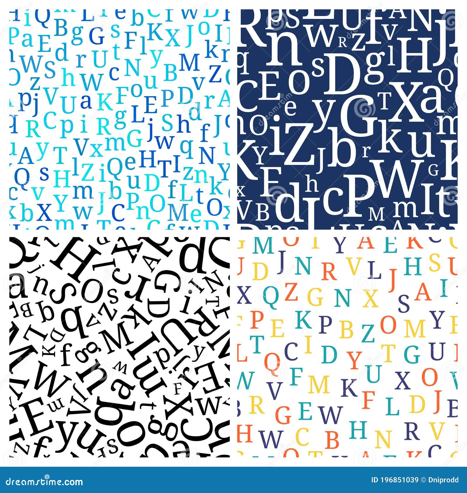 Alphabet Vector Seamless Background Stock Vector - Illustration of ...