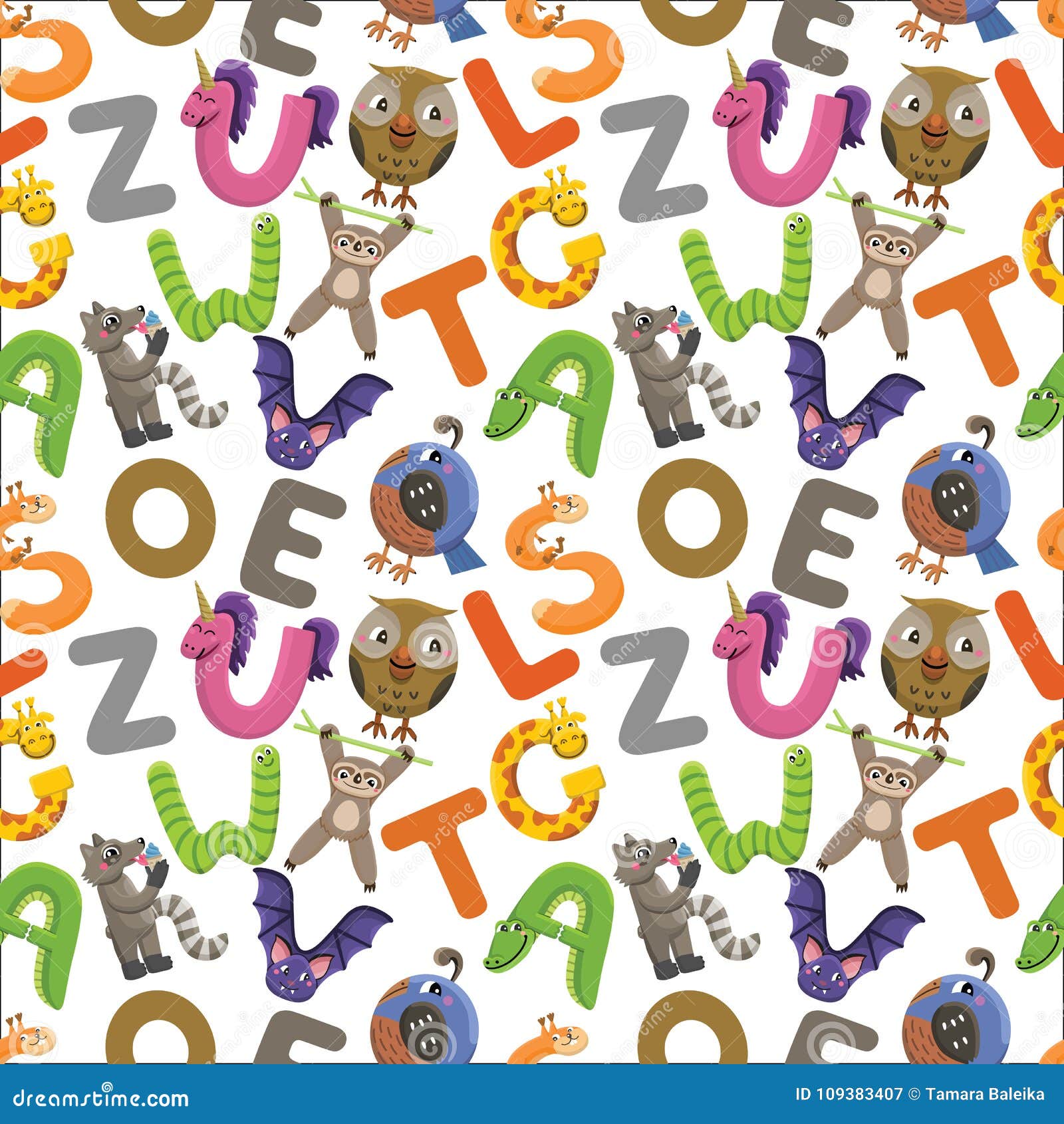 Alphabet seamless pattern. stock vector. Illustration of drawing ...