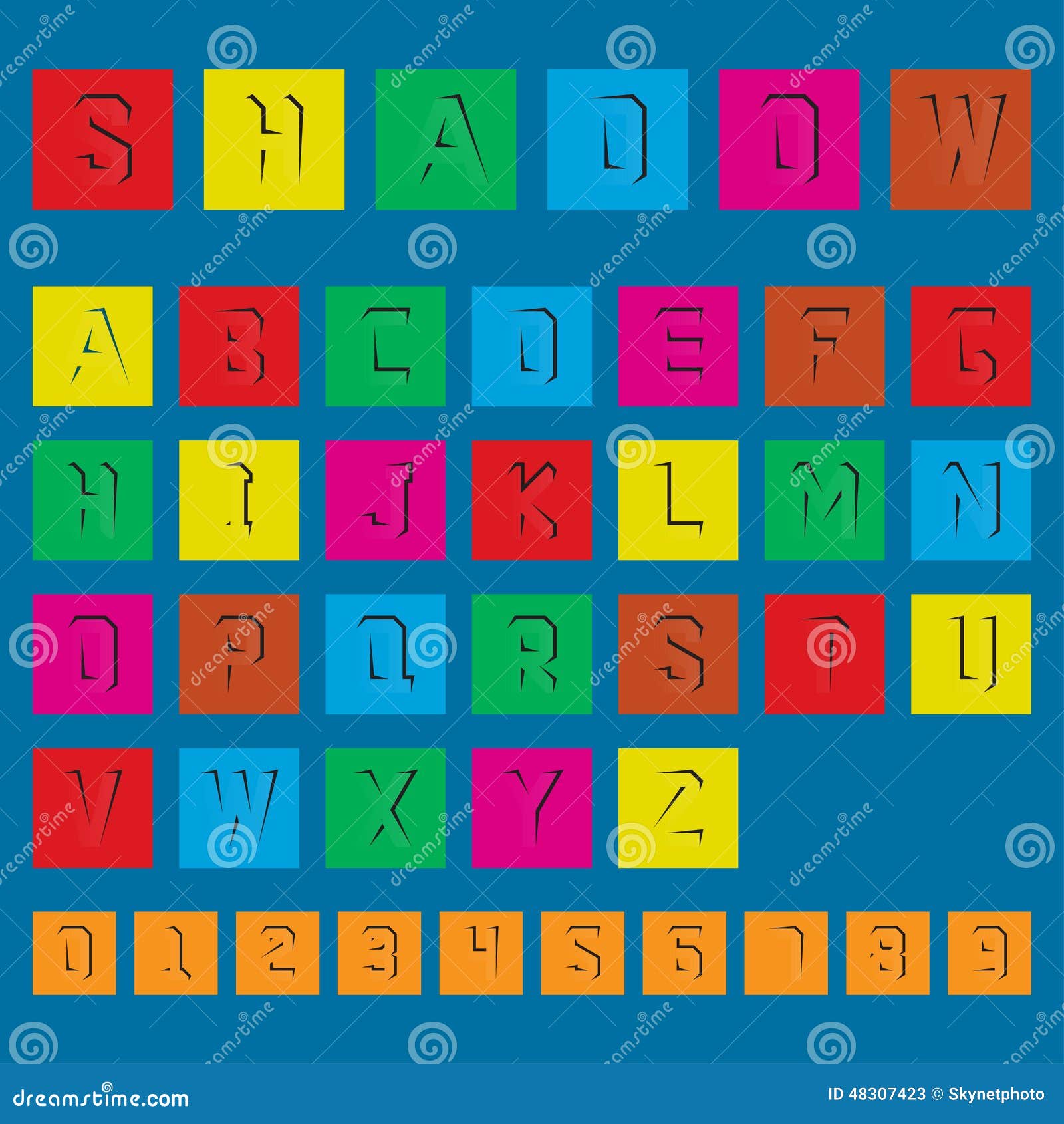 Alphabet Set stock vector. Illustration of modern, color - 48307423