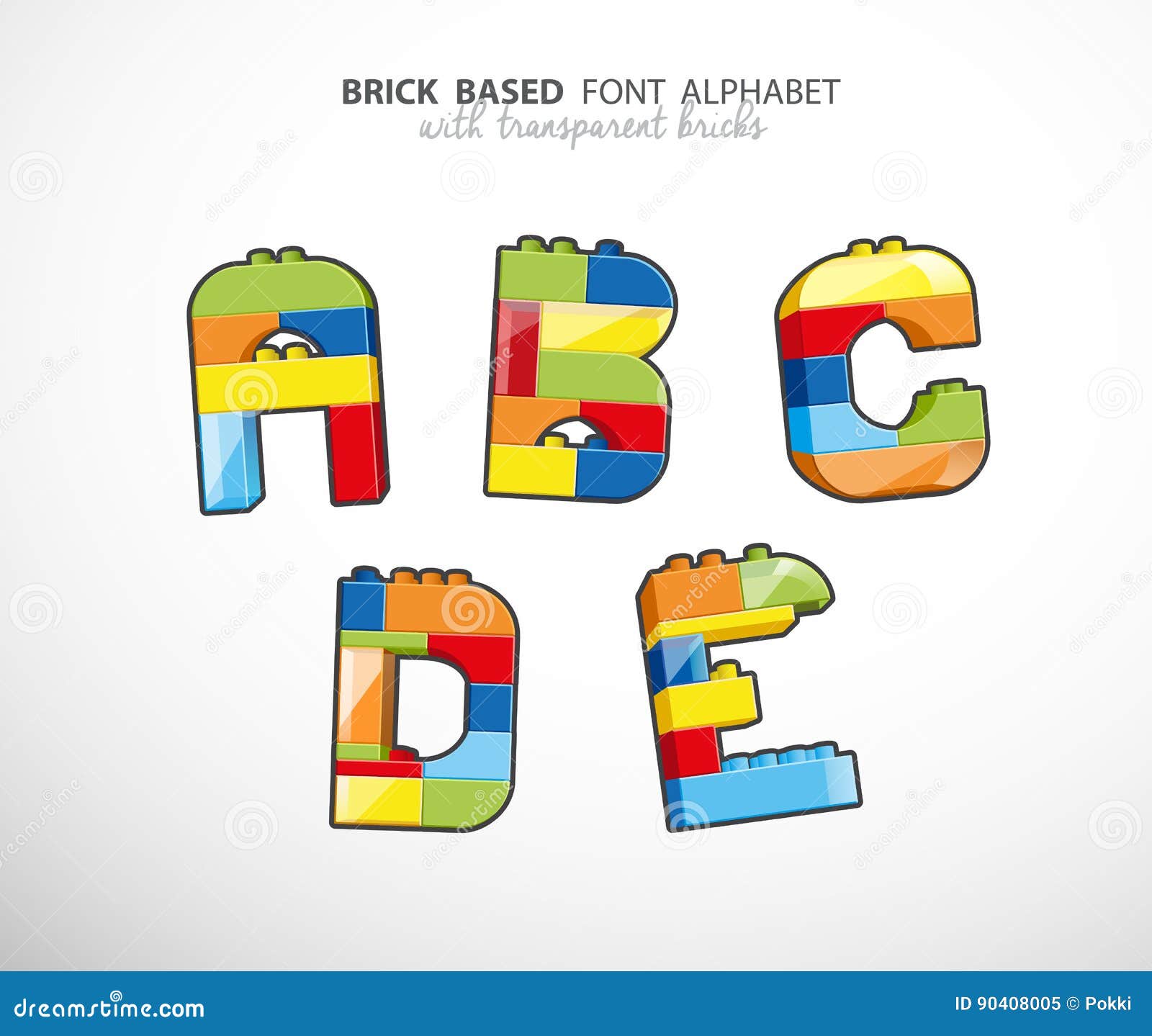Alphabet Set Created from Playing Bricks Stock Vector - Illustration of ...