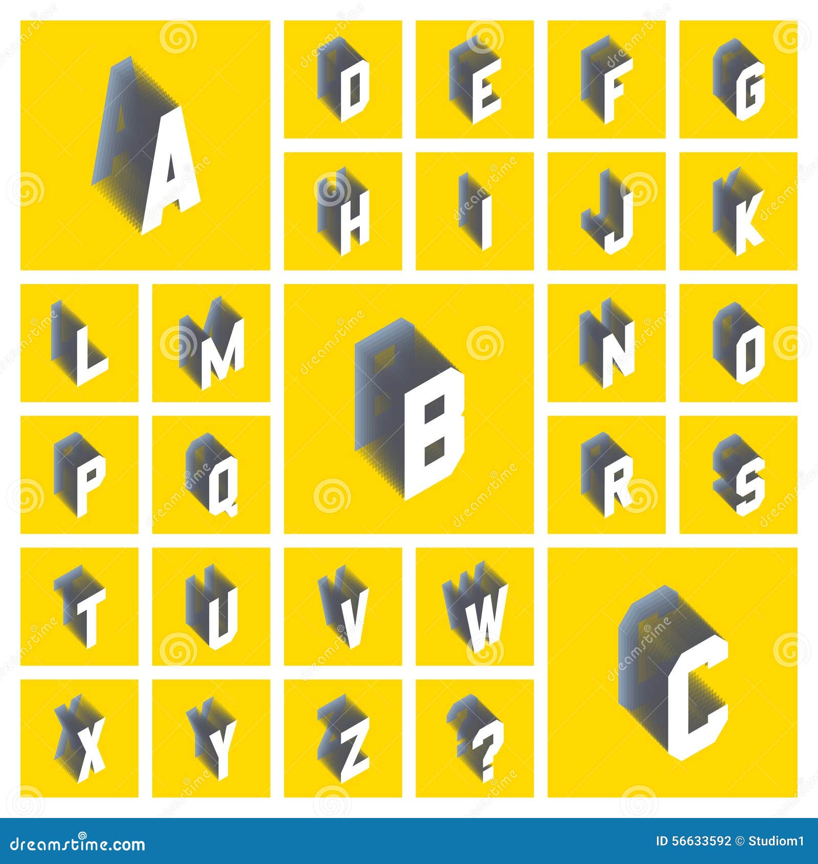Alphabet Set. 3d Illustration. Design Elements. Stock Illustration ...