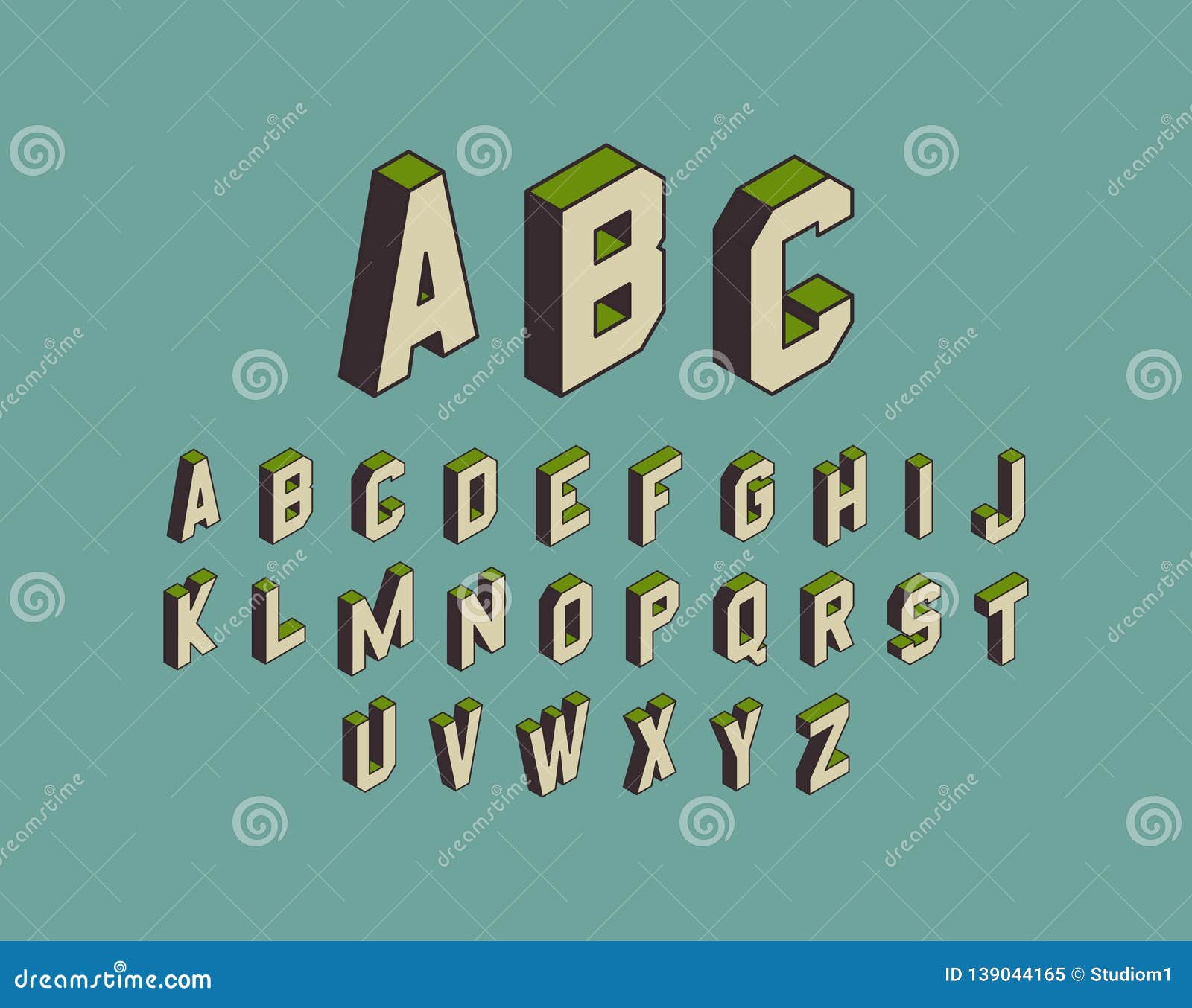 Alphabet Set. 3d Vector Illustration Stock Vector - Illustration of ...
