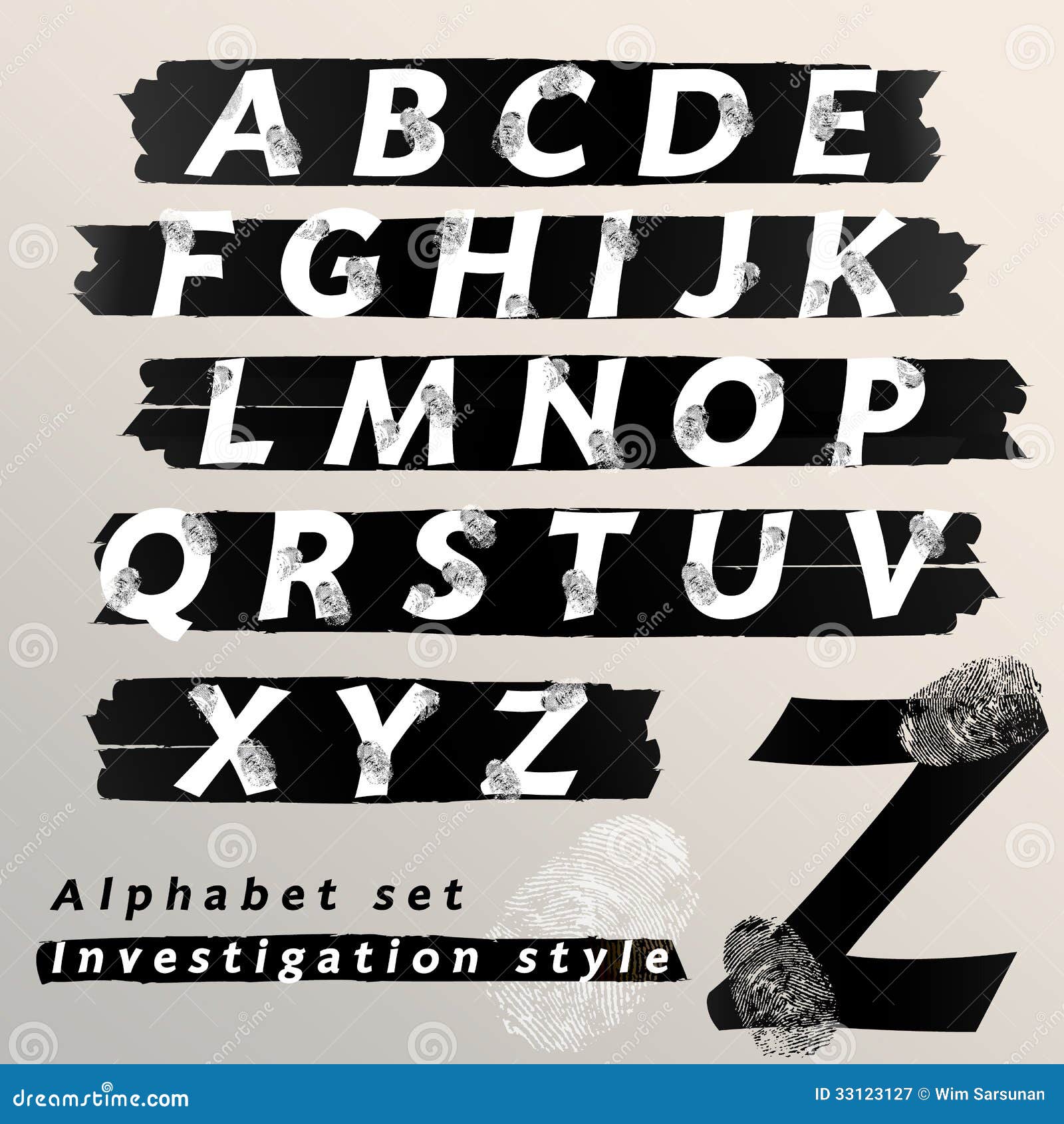 Alphabet Set Investigation and Evidence Style Stock Vector ...