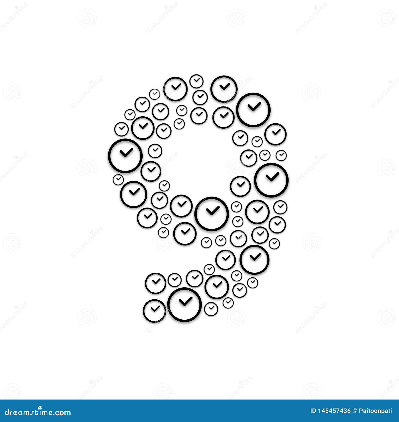 Letter N With Nine Cartoon Illustration | CartoonDealer.com #40677490