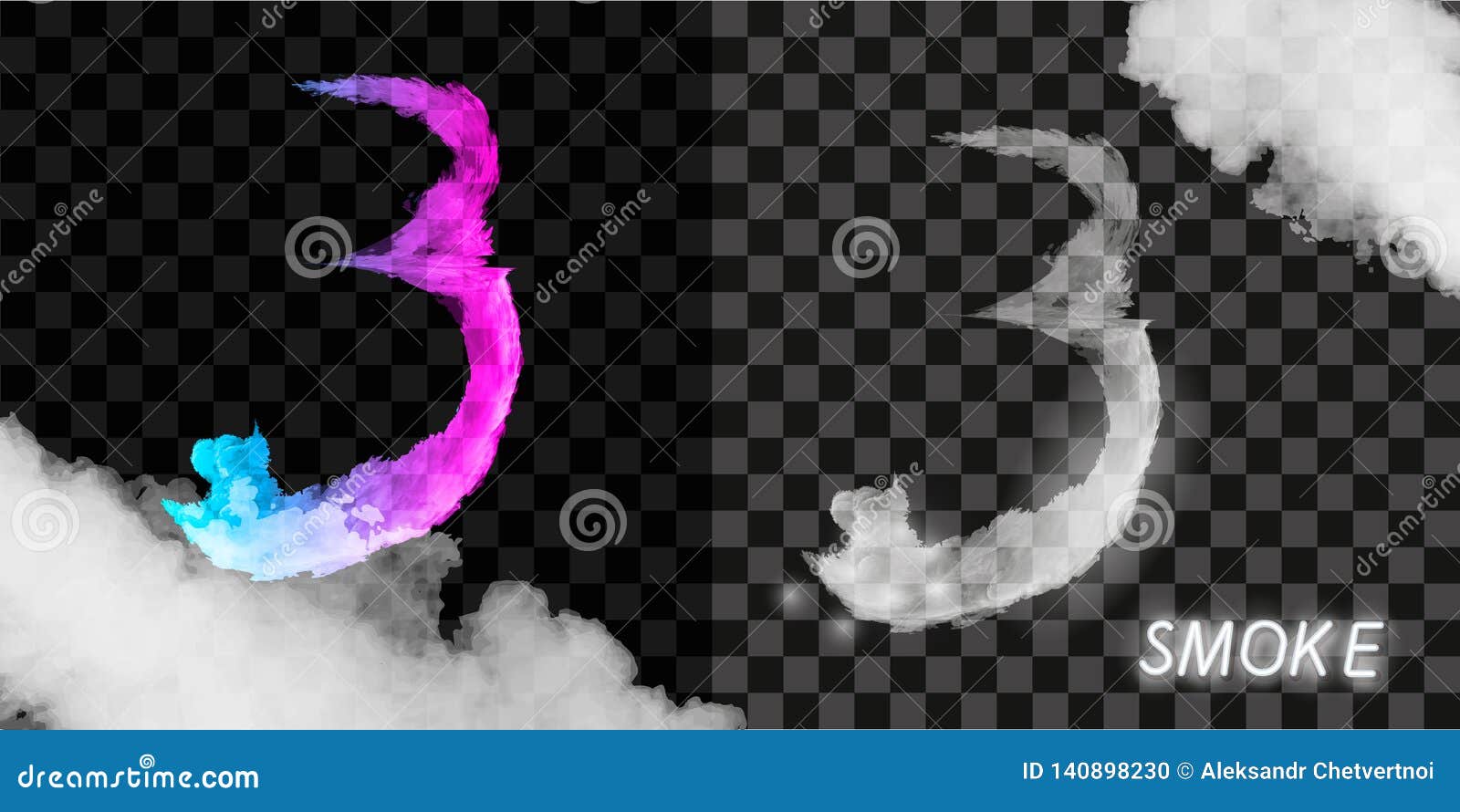 Alphabet Set Letter Number Three or 3 Cloud or Smoke Pattern ...