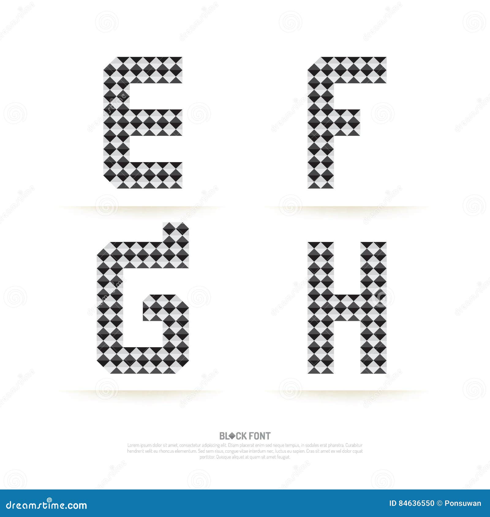 Alphabet Set , Vector Illustration. Block Style. Stock Vector ...