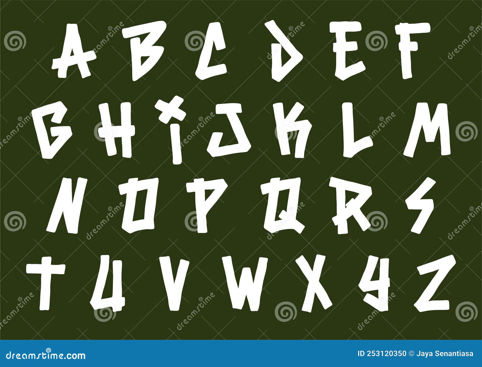 Alphabet Simple Graffiti Cartoon Vector Illustration Stock Vector ...