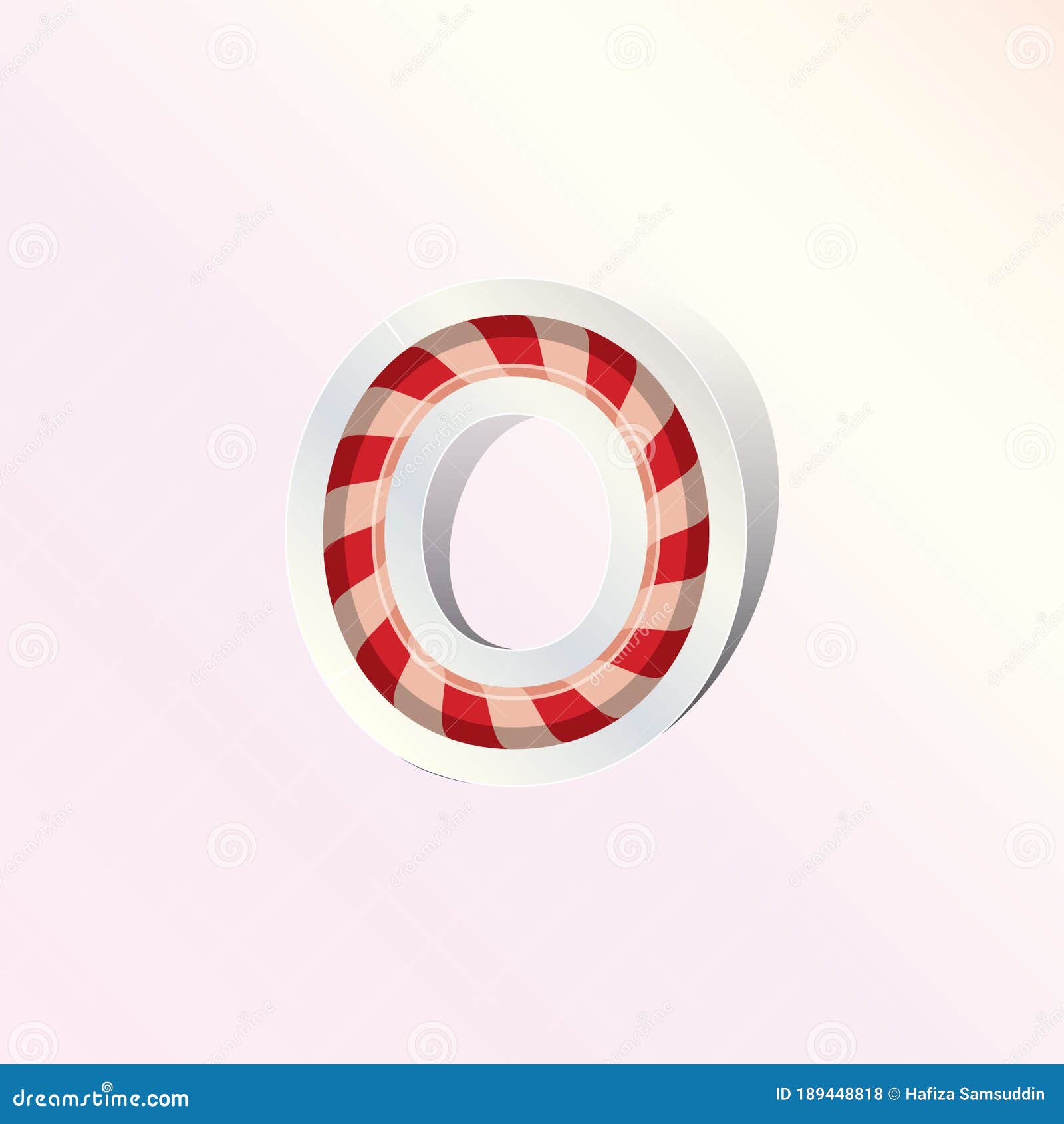 Alphabet Small Letter O in Candy Cane Design. Vector Illustration ...