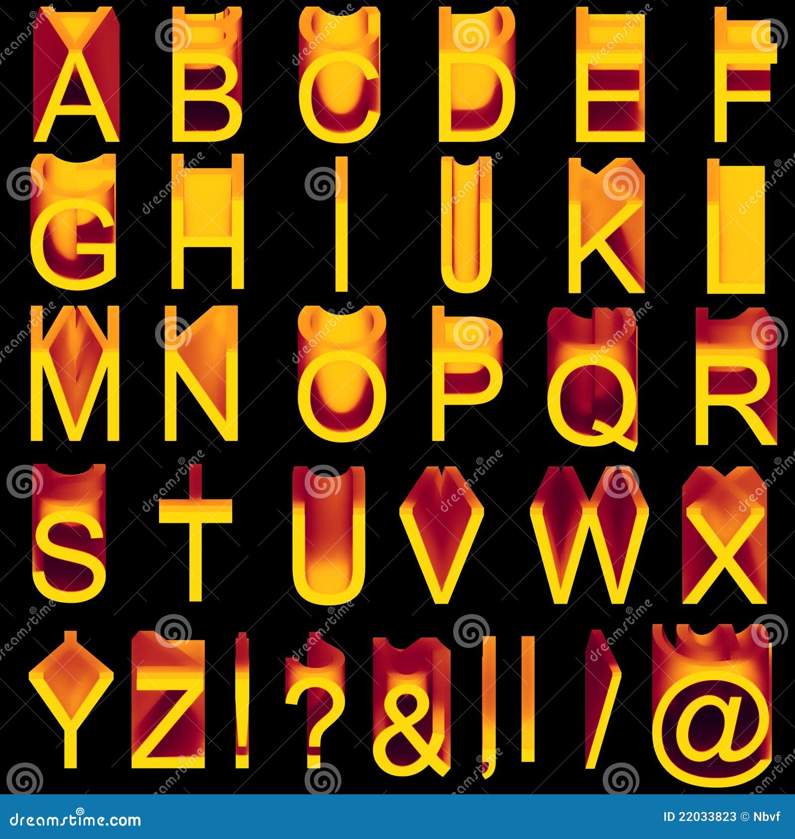 Alphabet: Soft Wax Orange-violet Letters Stock Illustration ...