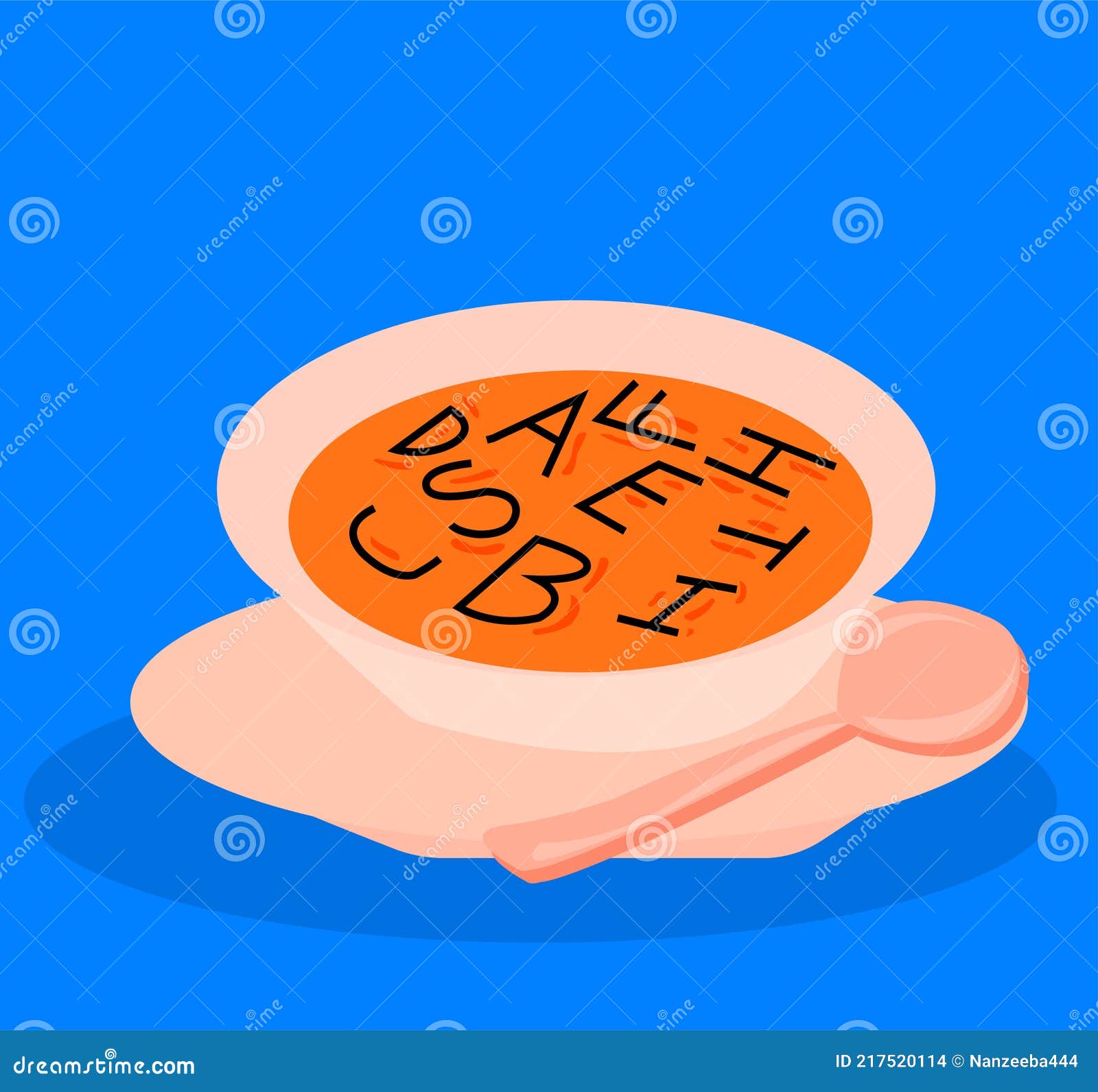Alphabet soup Agencies stock vector. Illustration of orange - 217520114