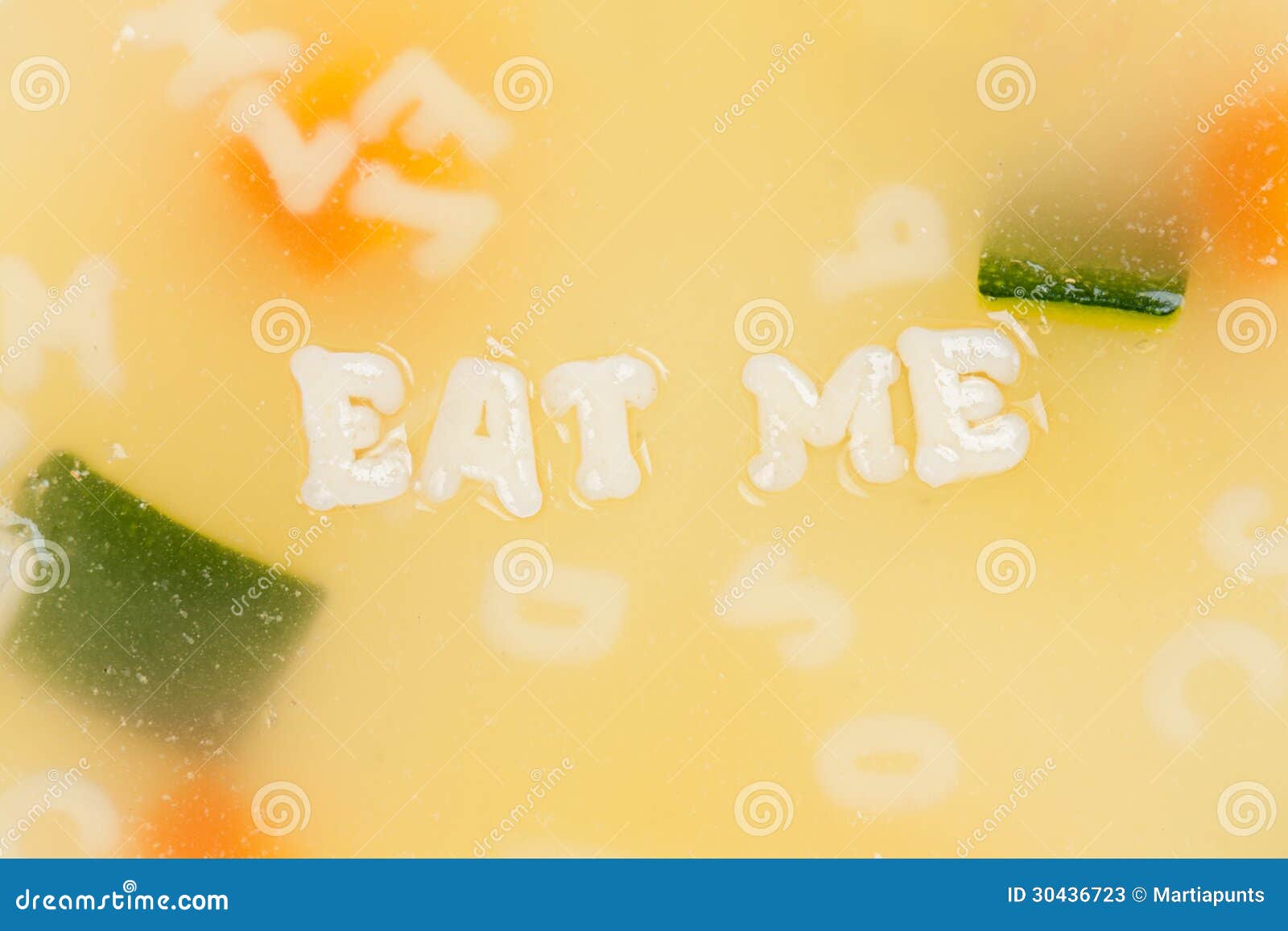 Alphabet Soup Drawing the Words Eat Me Stock Image - Image of alphabet ...