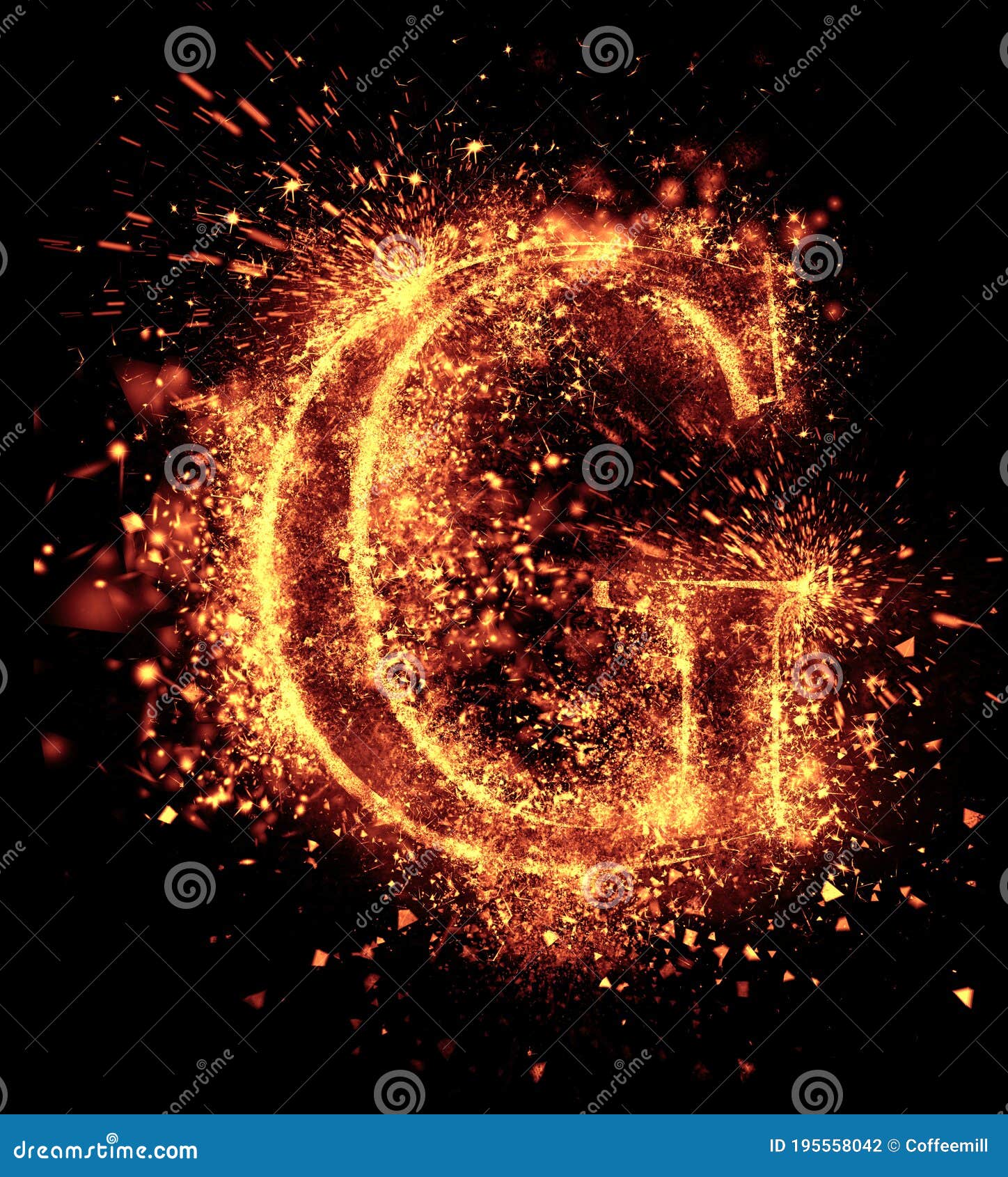 Alphabet spark stock illustration. Illustration of golden - 195558042