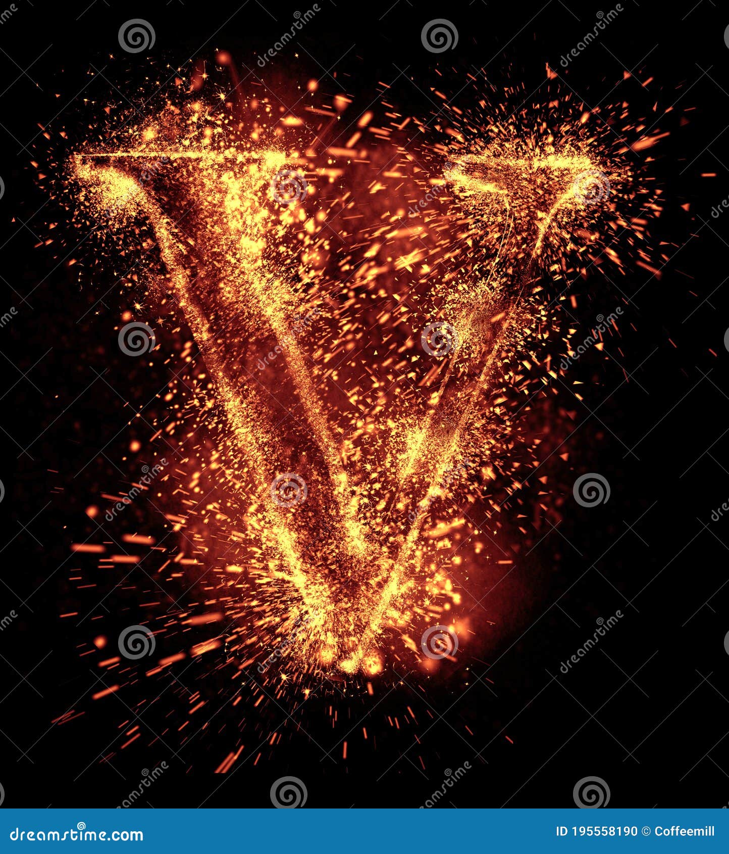 Alphabet spark stock illustration. Illustration of light - 195558190