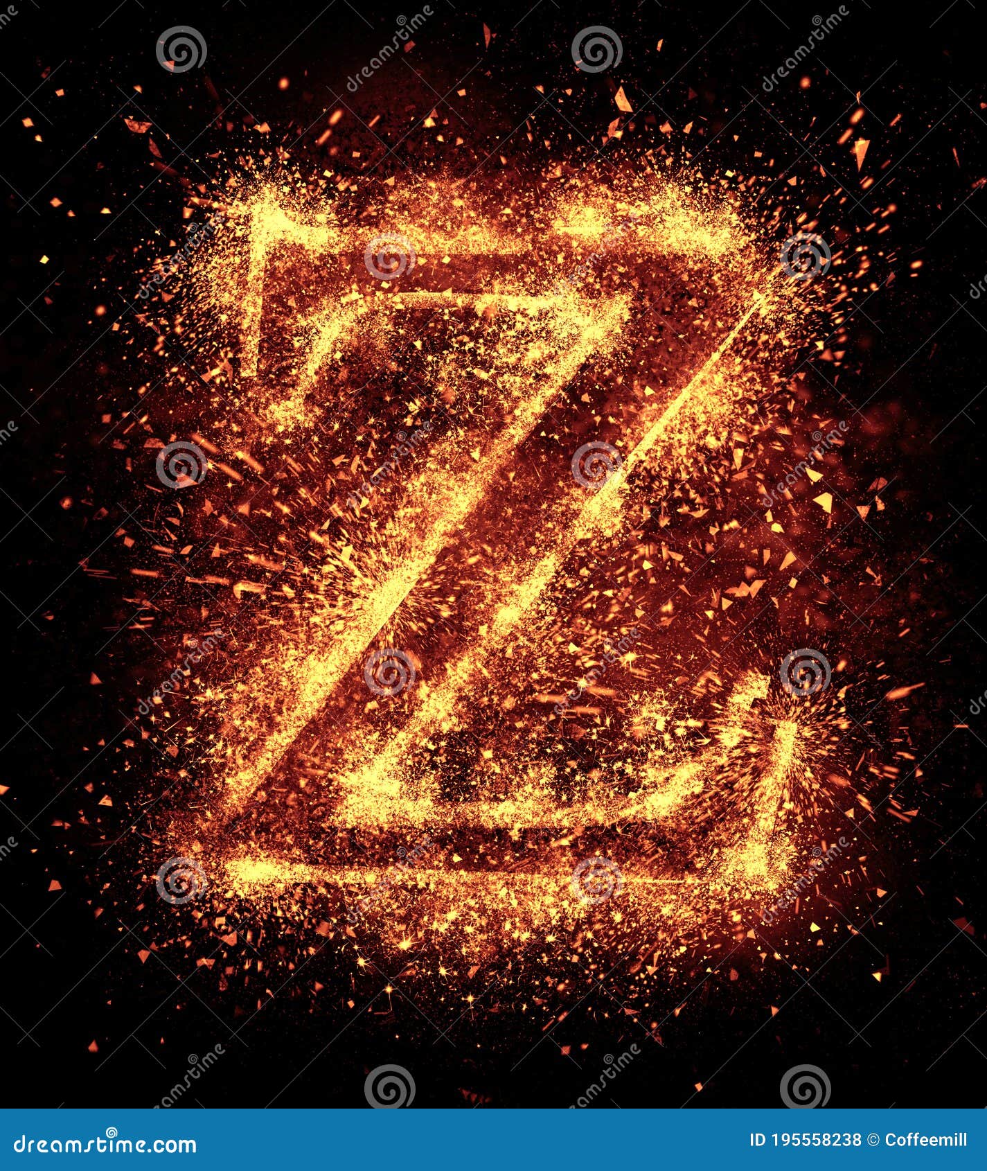 Alphabet spark stock illustration. Illustration of flame - 195558238