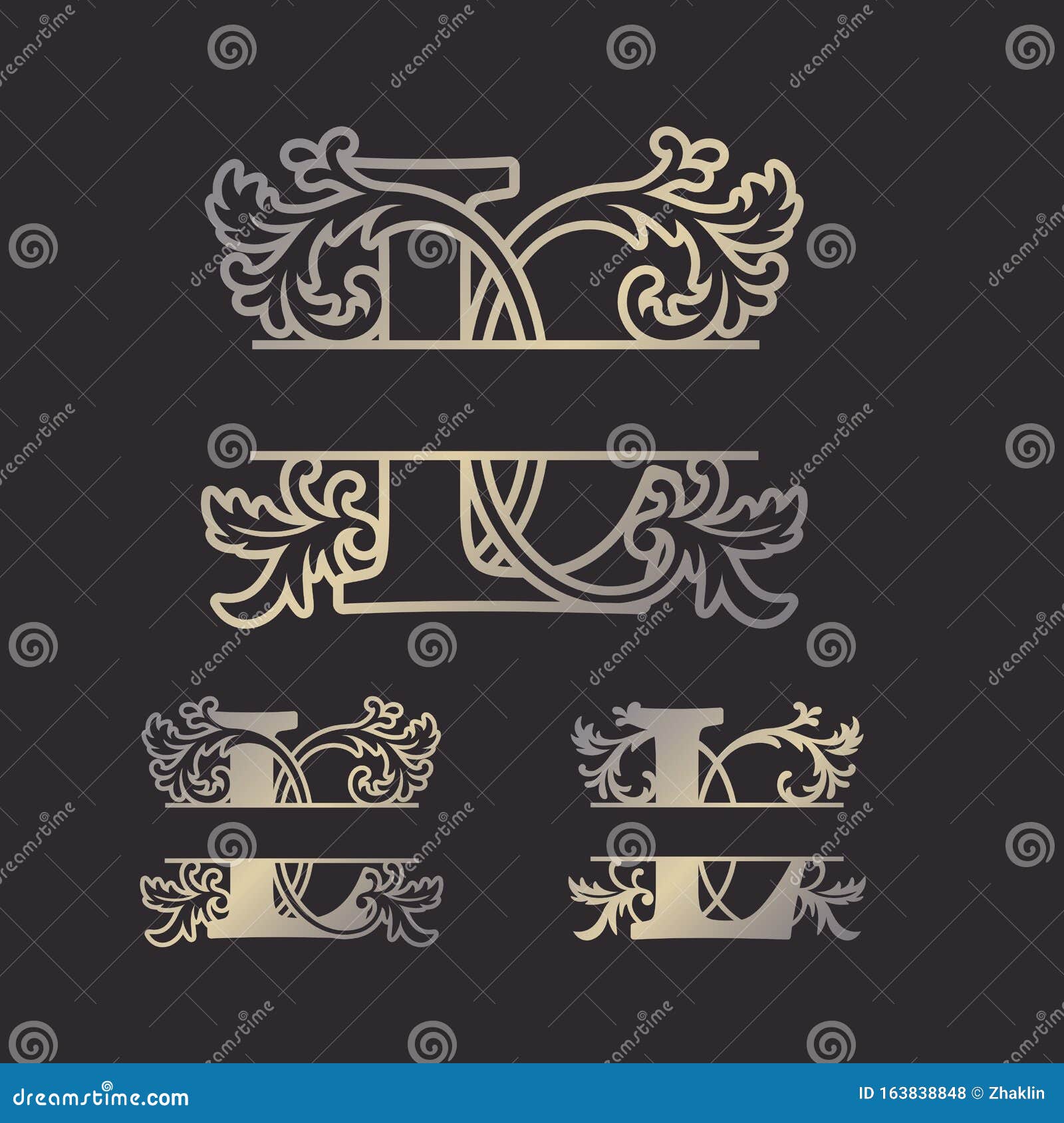 Split Letters. Split Monogram Font. Split Alphabet. Stock Vector ...