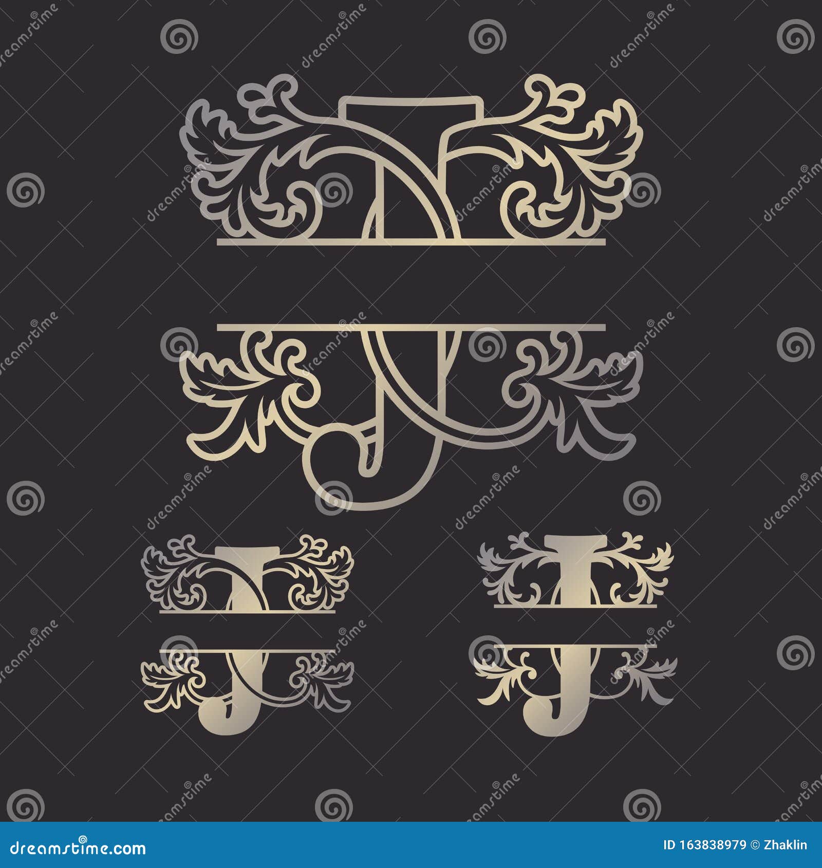 Split Letters. Split Monogram Font. Split Alphabet. Stock Vector ...