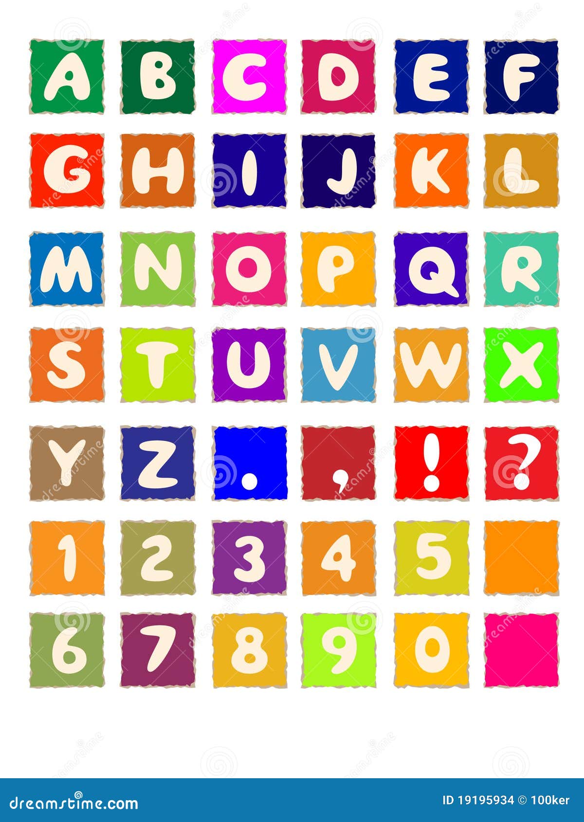 Alphabet on square stock vector. Illustration of cartoon - 19195934