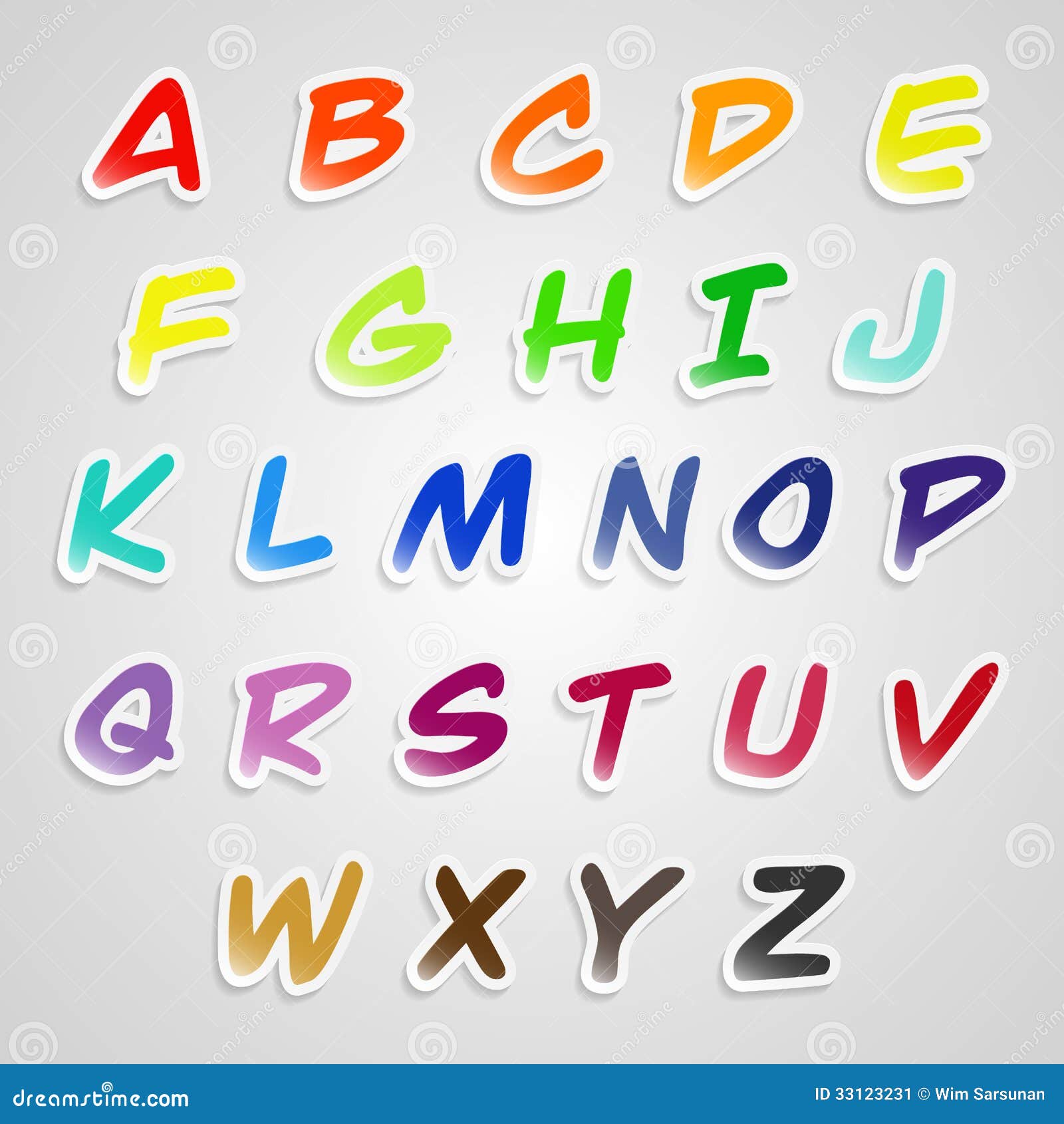 Alphabet Stickers font stock vector. Illustration of cartoon - 33123231