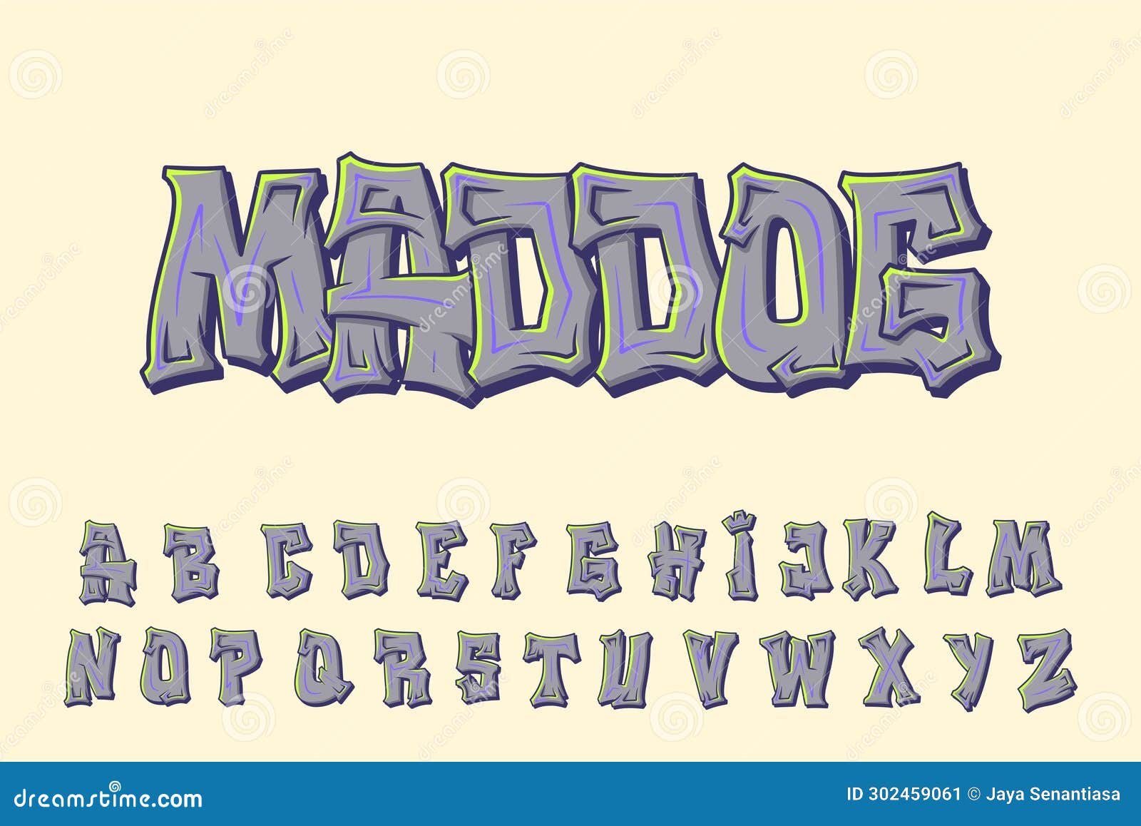 Alphabet Street Graffity Two Tone Font Type Cartoon Vector Stock Vector ...