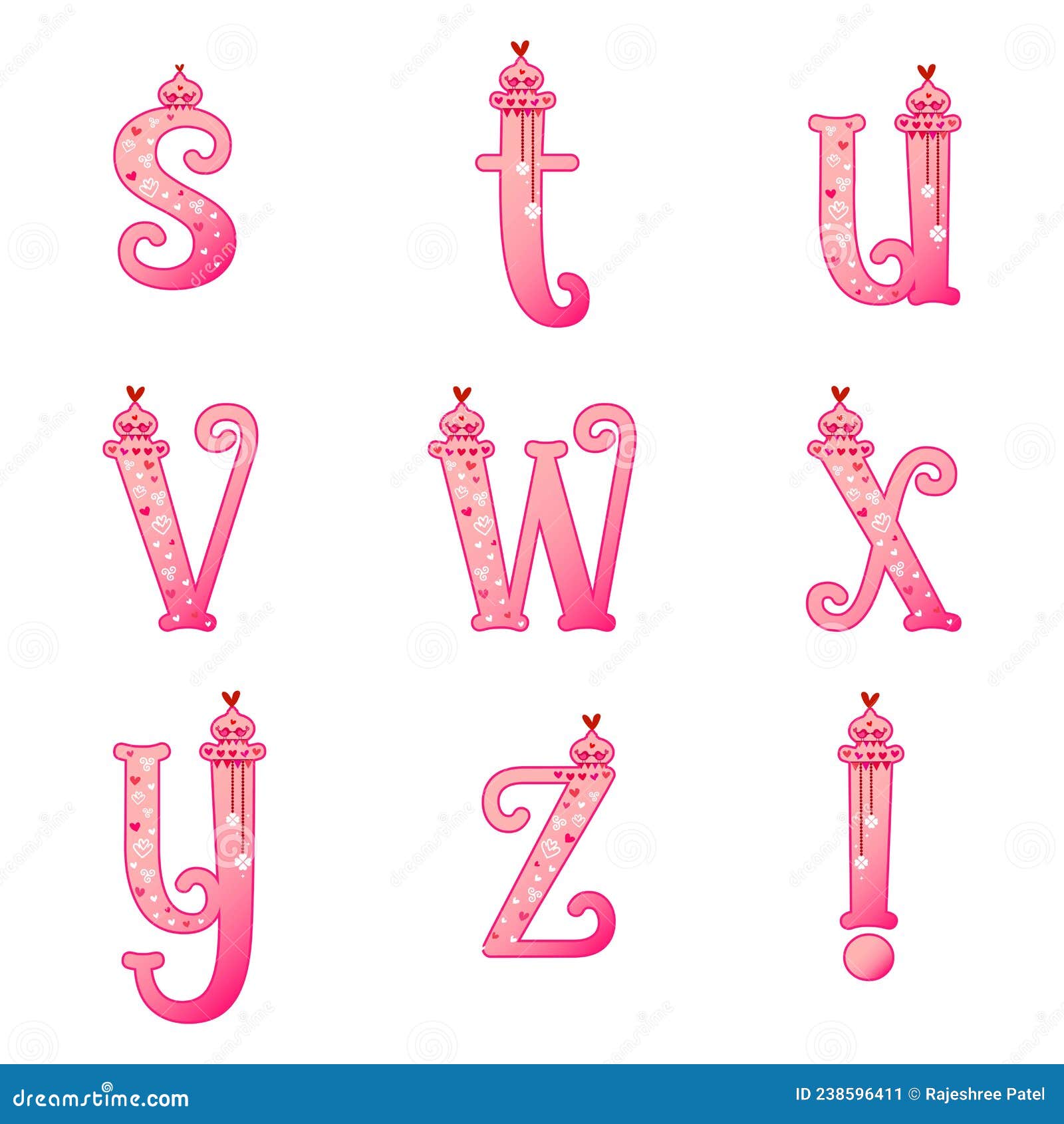 Heart Alphabets Jklmnopqr Characters Pink Letters Collection Love Is