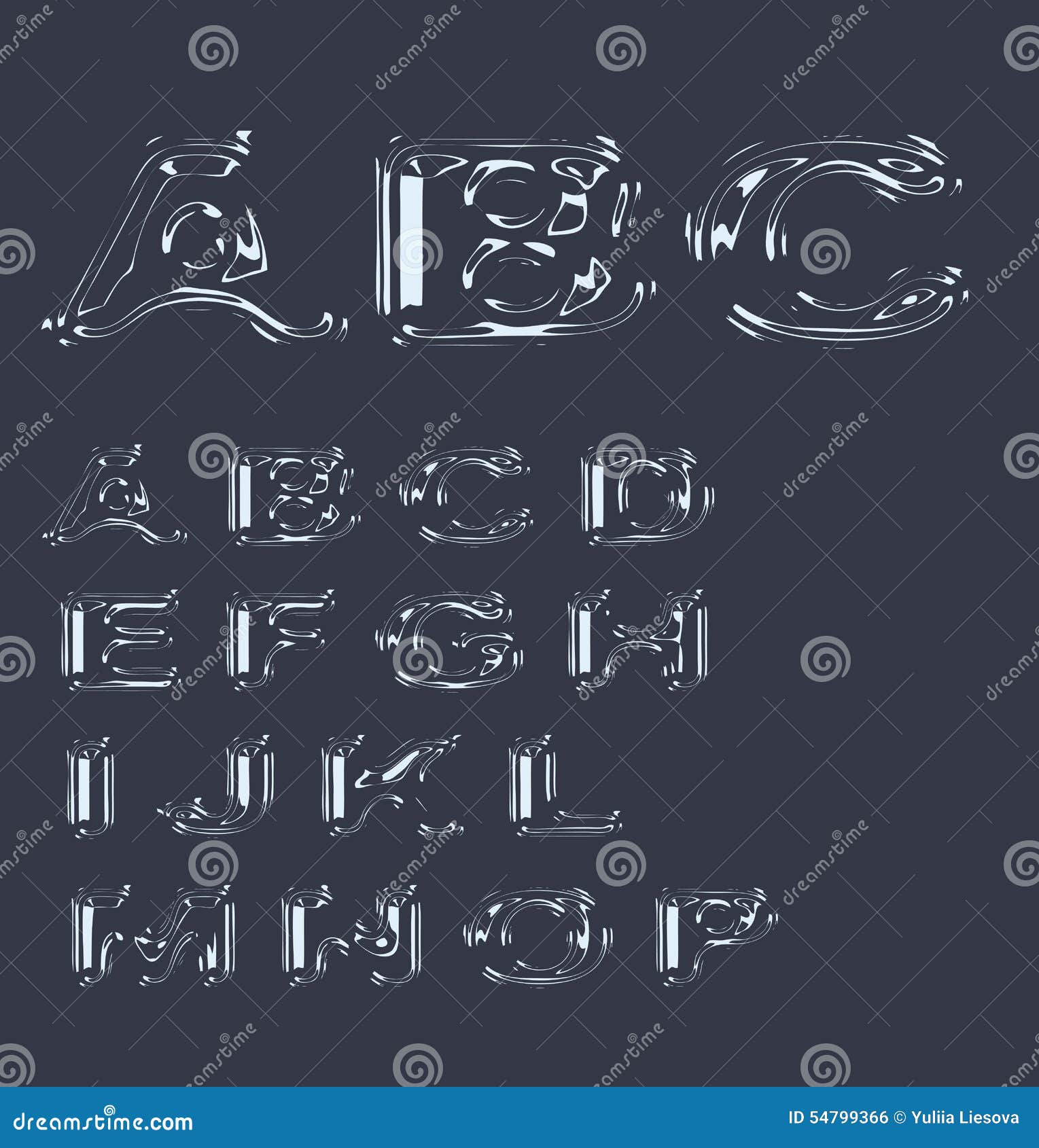 Alphabet Stylized Liquid Transparent Effect Stock Vector - Illustration ...