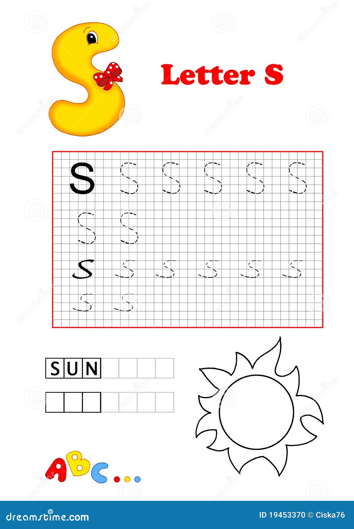 Alphabet, sun stock illustration. Illustration of cartoon - 19453370