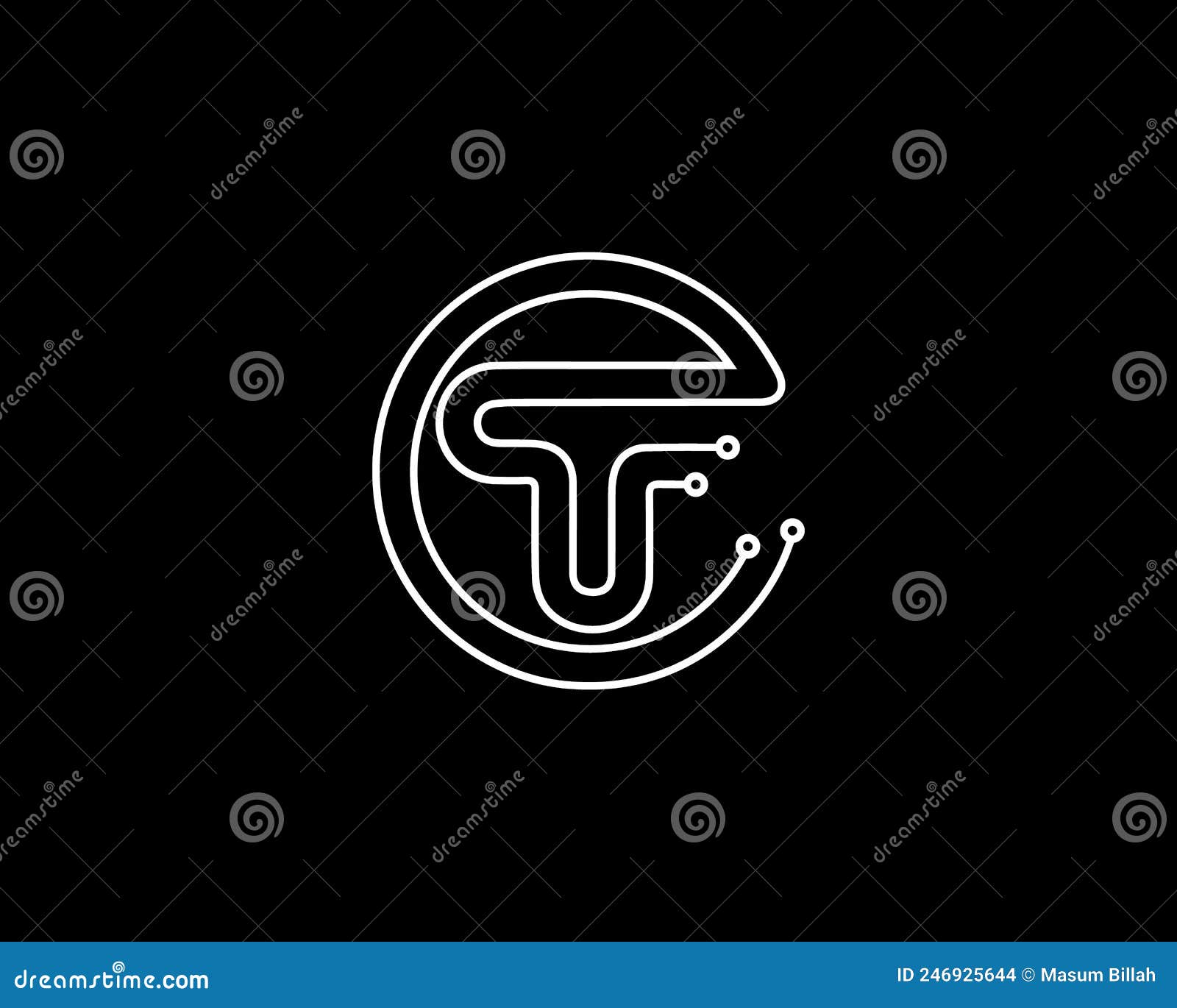Alphabet T Dot Connection Technology Logo. Stock Vector - Illustration ...