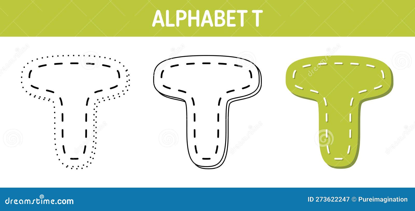 Alphabet T Tracing and Coloring Worksheet for Kids Stock Vector ...