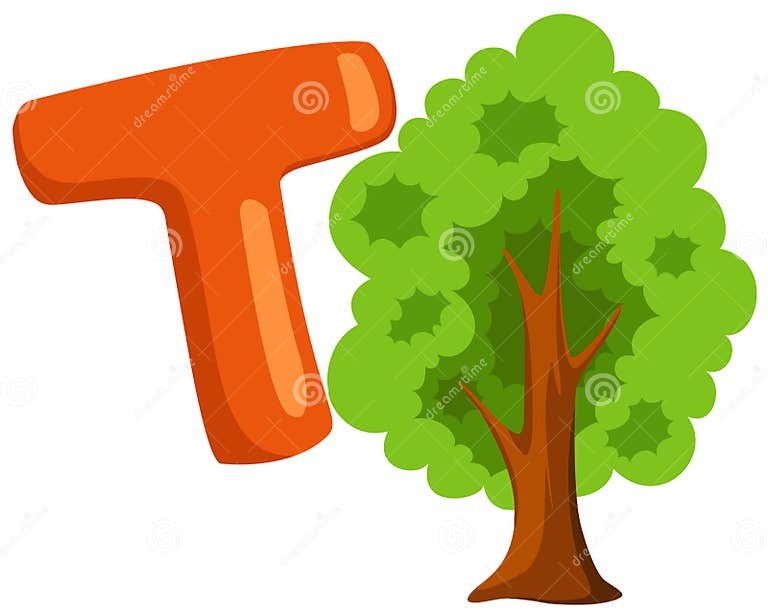 Alphabet T for tree stock vector. Illustration of learning - 14853667