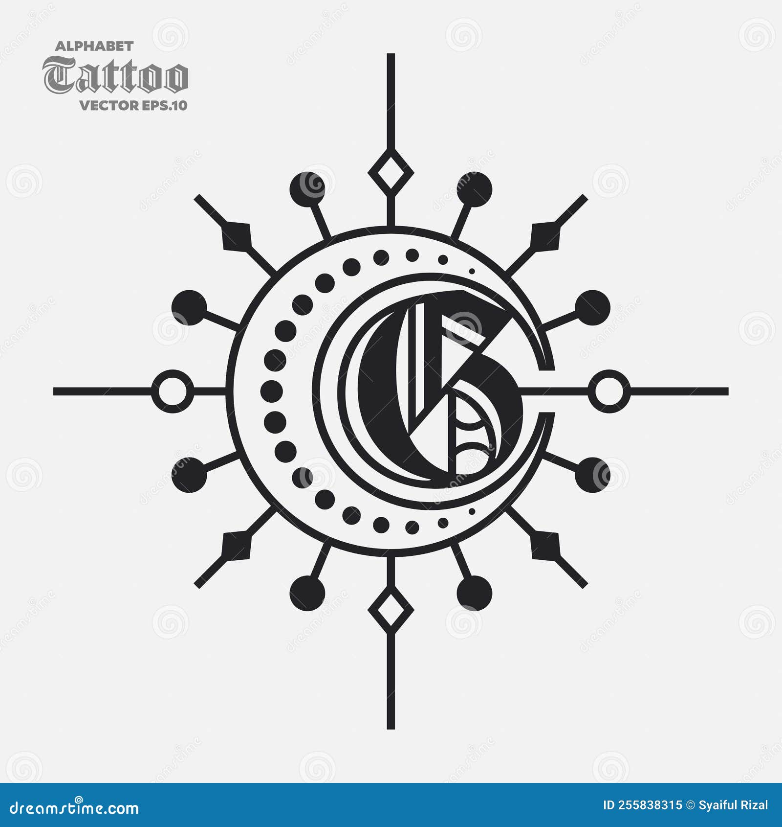 Alphabet Tattoo Logo G stock vector. Illustration of classic - 255838315