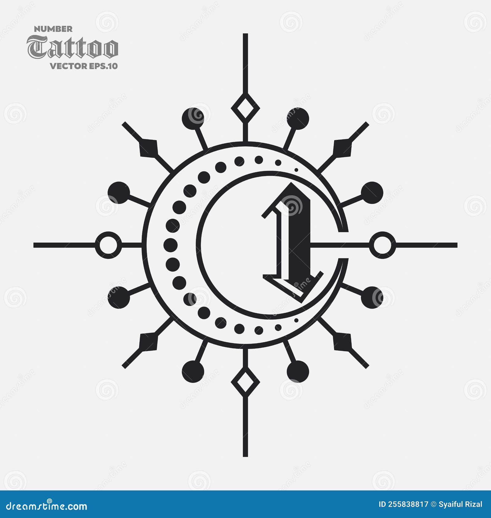 Number One Tattoo Logo stock vector. Illustration of symbol - 255838817