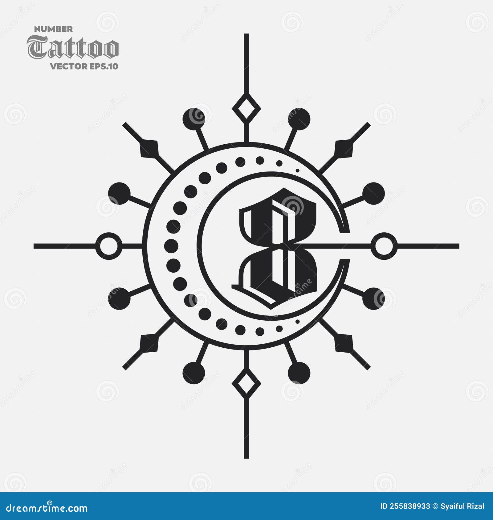 Number Eight Tattoo Logo stock vector. Illustration of sign - 255838933