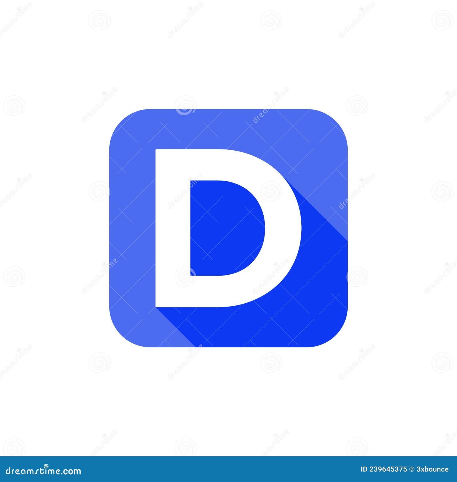 Alphabet, Text Symbol Flat Icon D Letter with Long Shadow Sign Template ...
