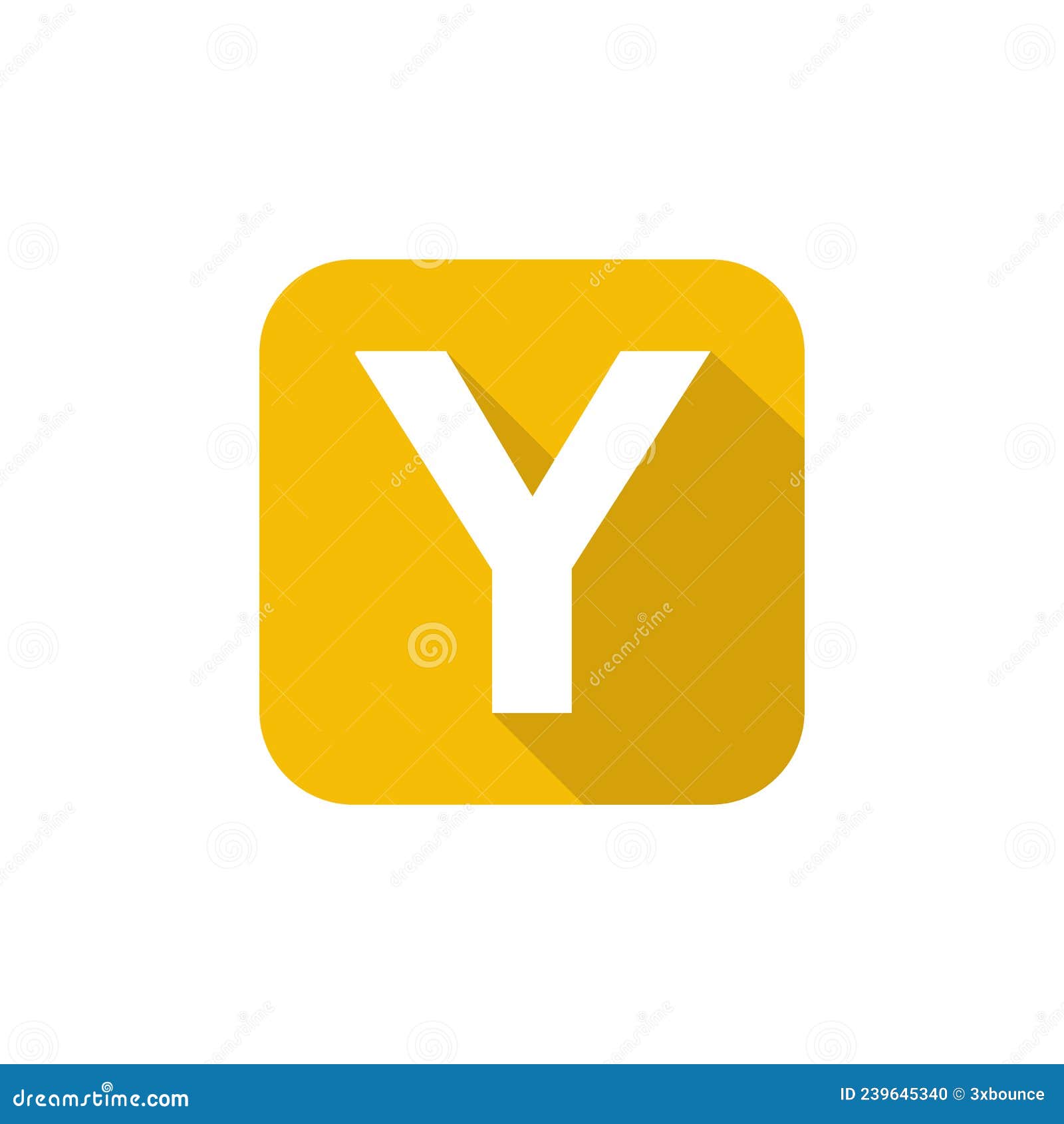 Alphabet, Text Symbol Flat Icon Y Letter with Long Shadow Sign Template ...