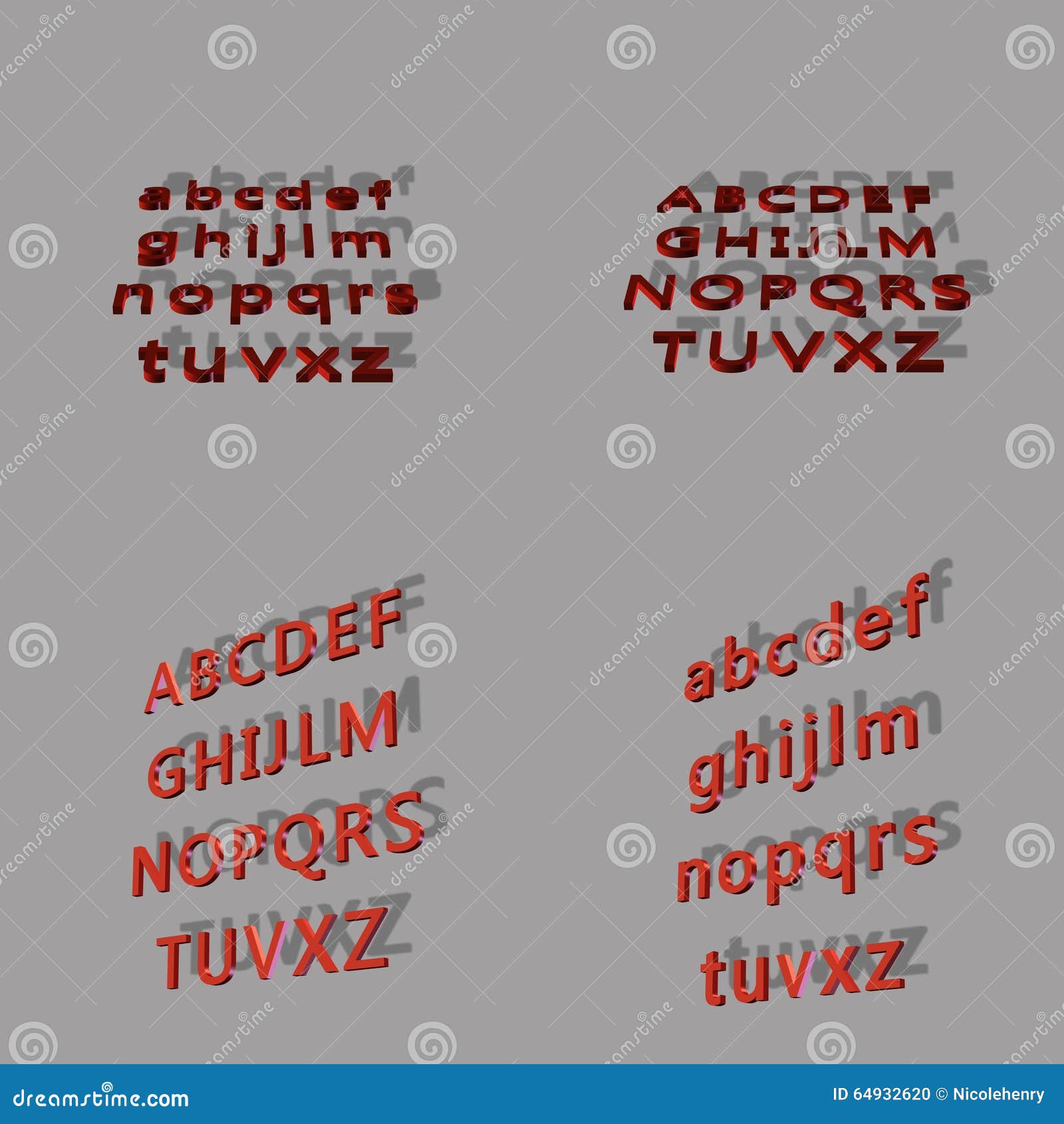 Alphabet in the Third Dimension Stock Illustration - Illustration of ...