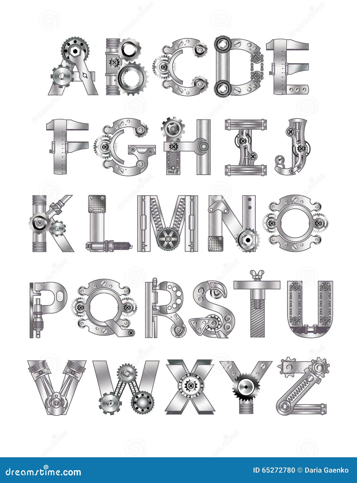 Alphabet of the Tools and Technical Facilities Stock Vector ...