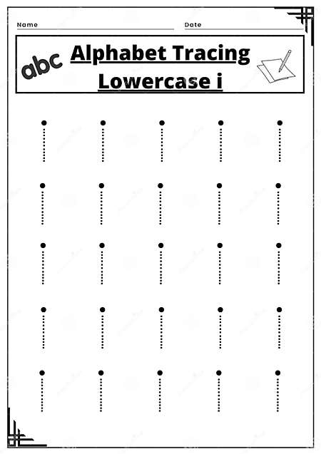 Alphabet Tracing Lower Case I Stock Vector - Illustration of tracing ...
