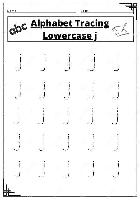 Alphabet Tracing Lower Case J Stock Vector - Illustration of number ...